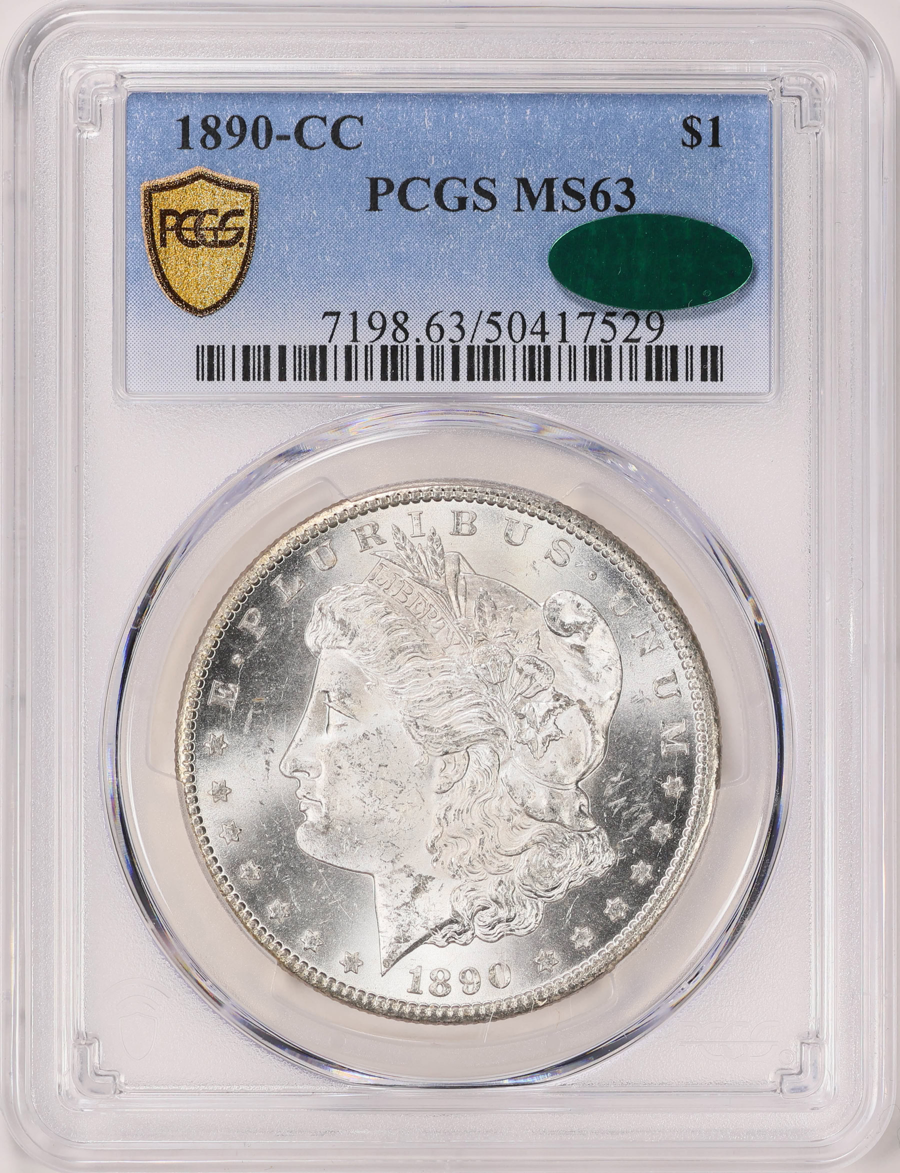 1890-CC Morgan Silver Dollar PCGS MS-63 (CAC Green) (Item 1683915) | GreatCollections Coin Auctions