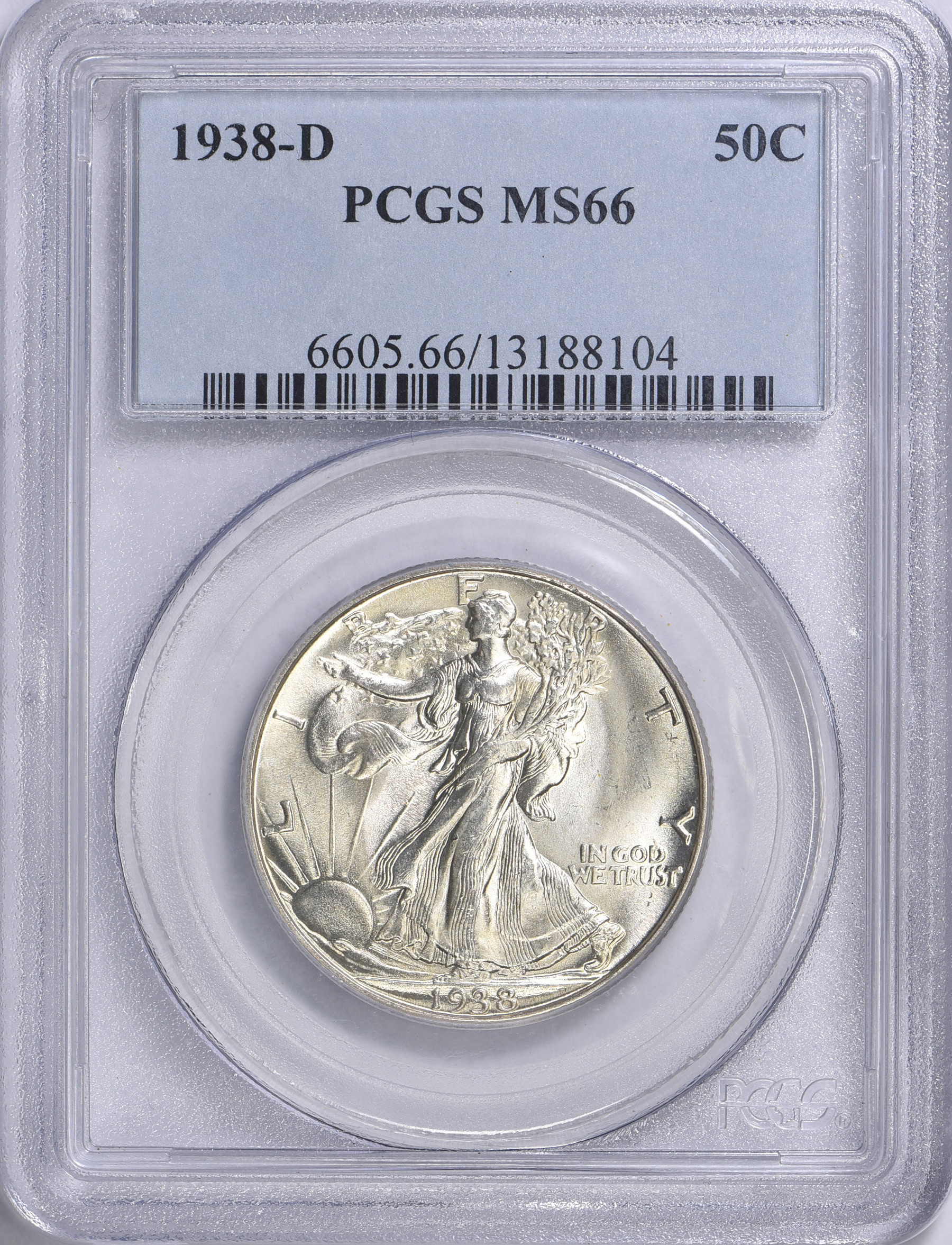 1938-D Walking Liberty Half Dollar PCGS MS-66 (Item 1684129) | GreatCollections Coin Auctions