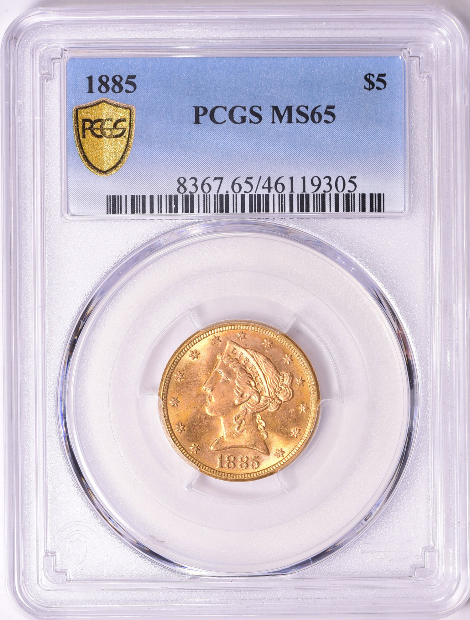 1885 Liberty Gold Half Eagle PCGS MS-65 (Item 1684131) | GreatCollections Coin Auctions