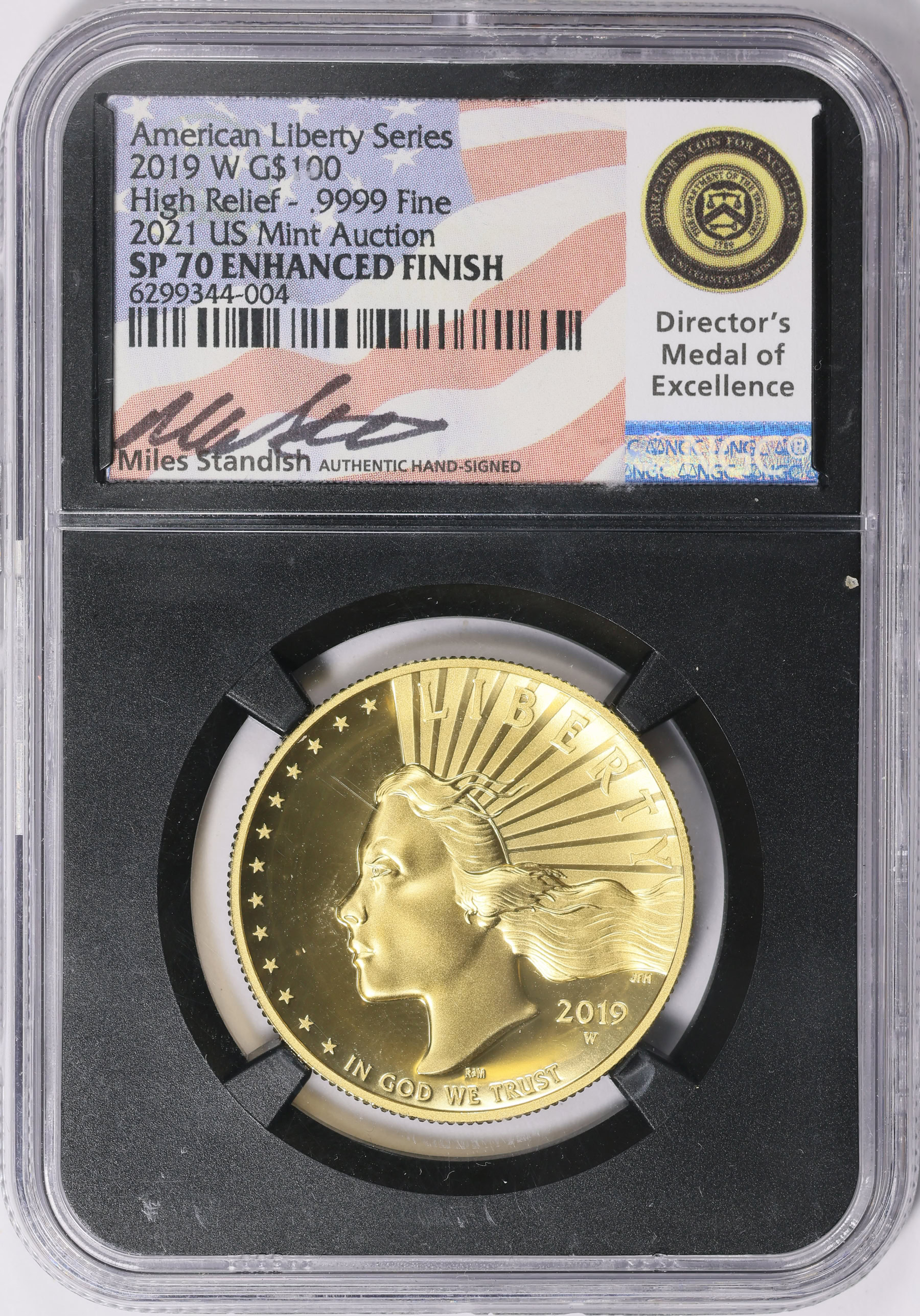 2019-W Gold $100 American Liberty High Relief Enhanced Finish 2021 US ...