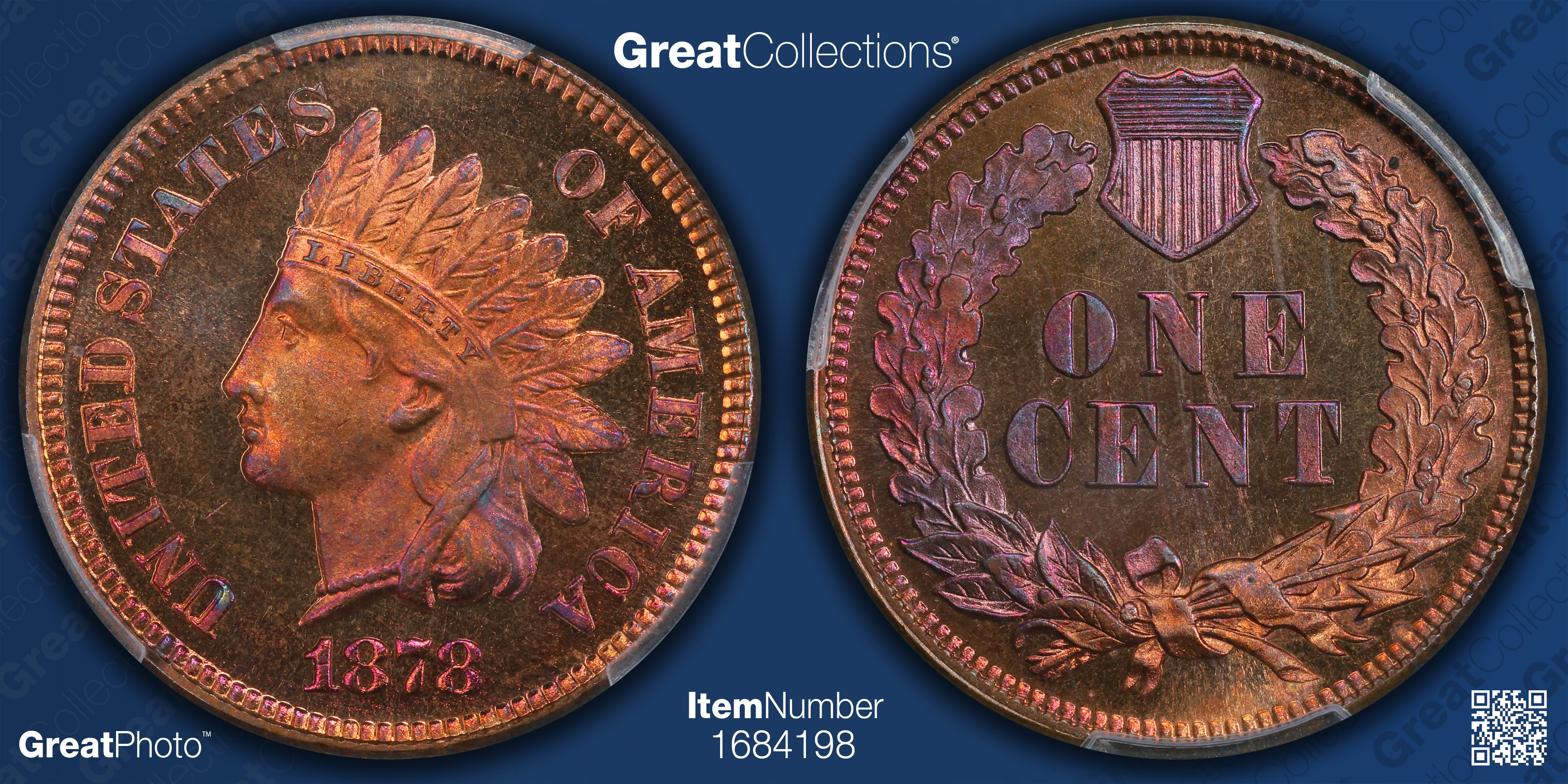 1878 Indian Cent PCGS Proof-67 RB (Toned) (The Larry Shepherd ...