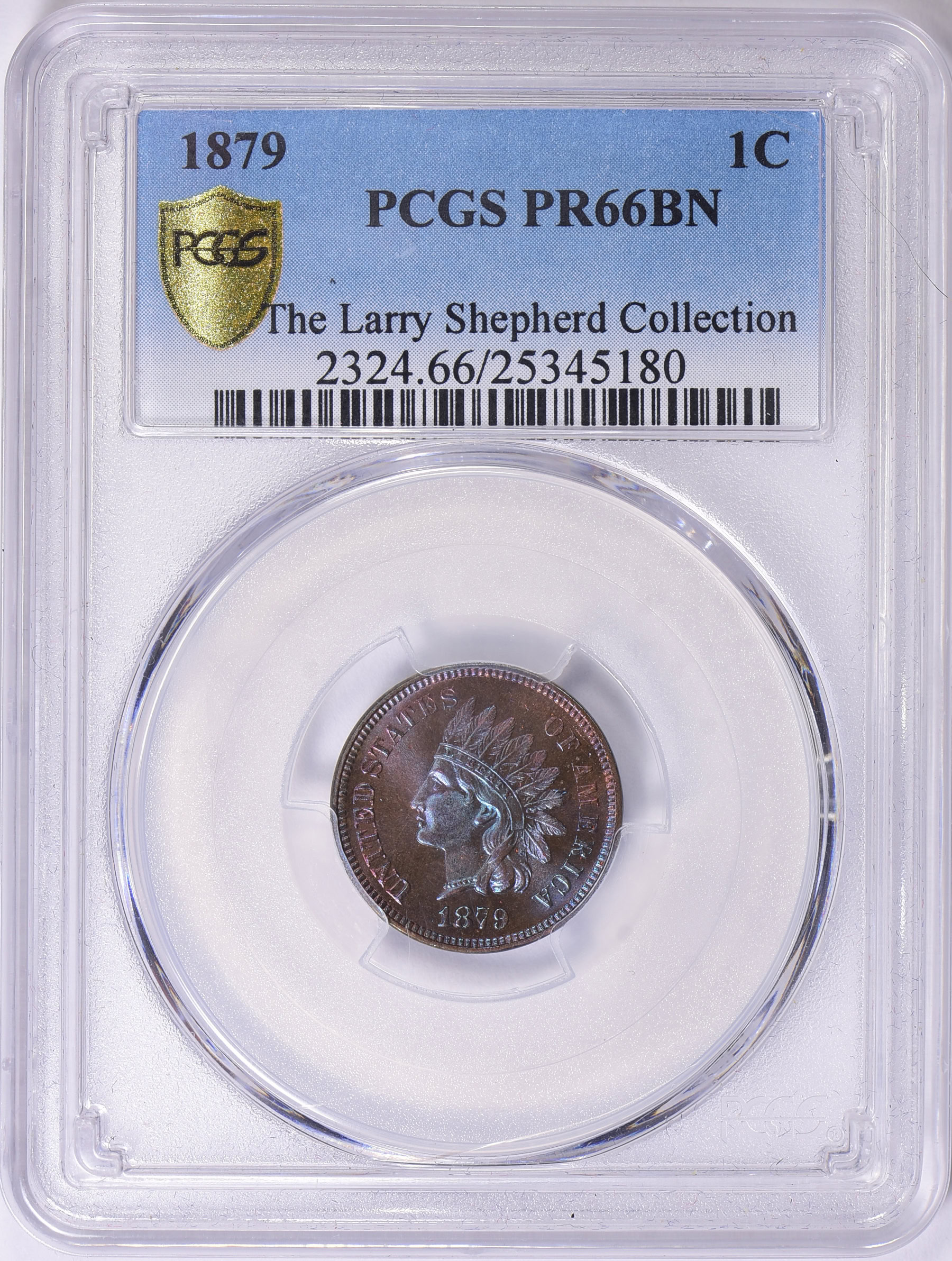 1879 Indian Cent PCGS Proof-66 BN (Toned) (The Larry Shepherd ...