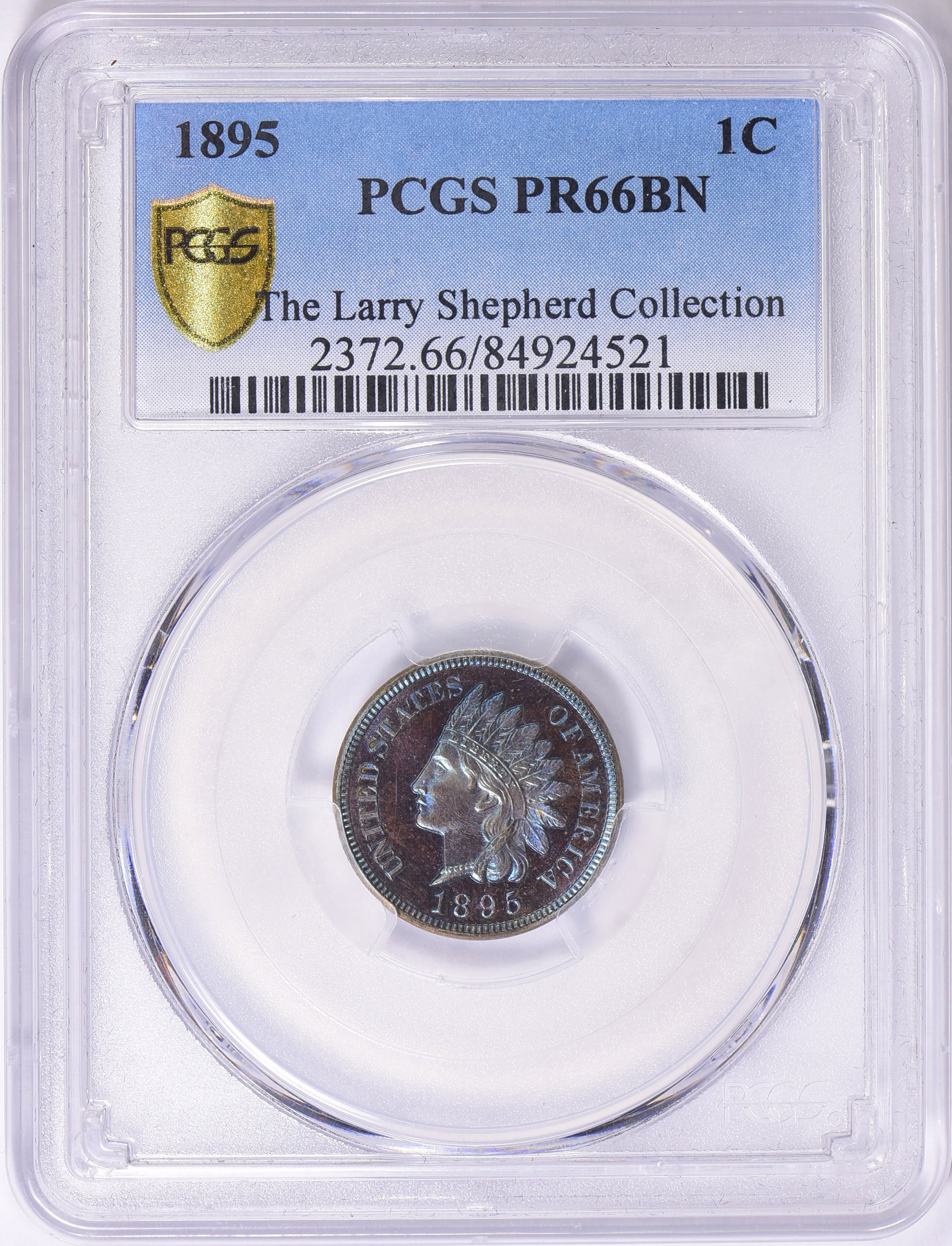 1895 Indian Cent PCGS Proof-66 BN (Toned) (The Larry Shepherd ...