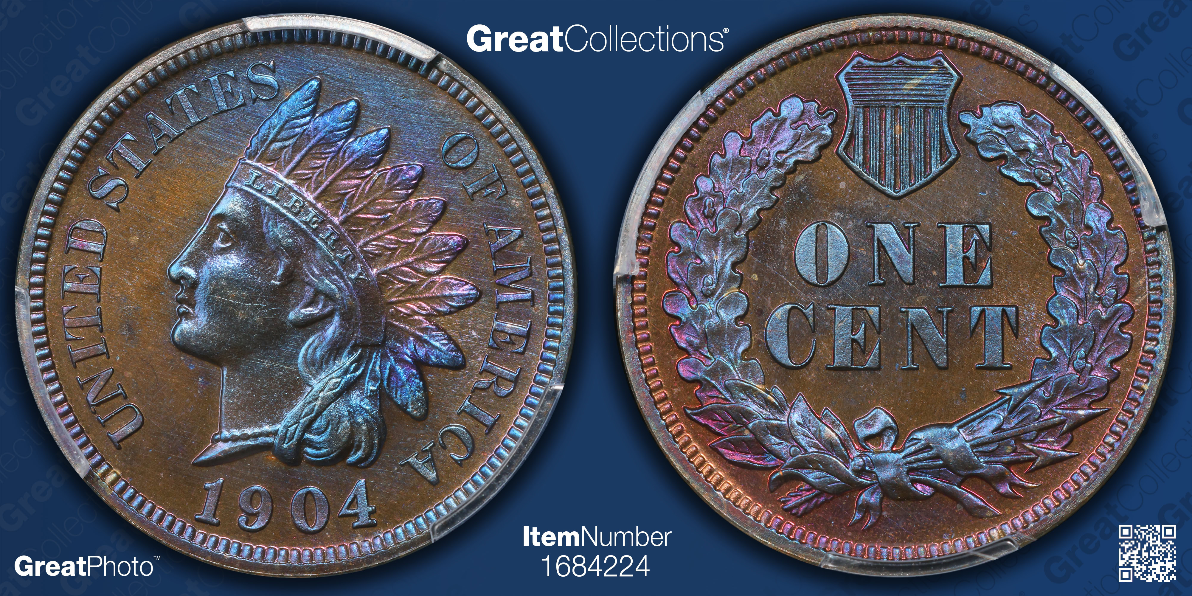 1904 Indian Cent PCGS Proof-66 BN (Toned) (The Larry Shepherd ...