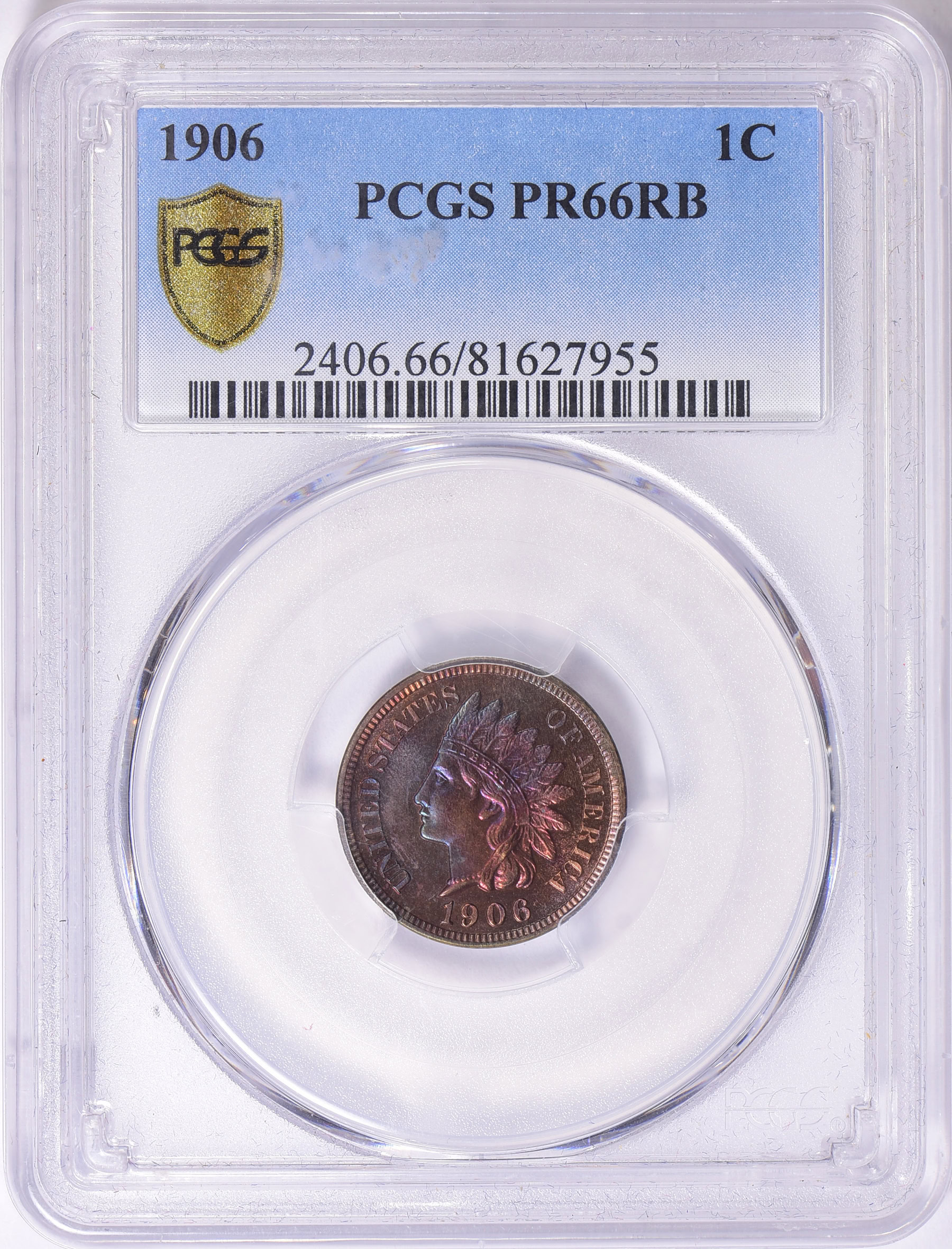 1906 Indian Cent PCGS Proof-66 RB (Toned) (Item 1684226) | GreatCollections Coin Auctions
