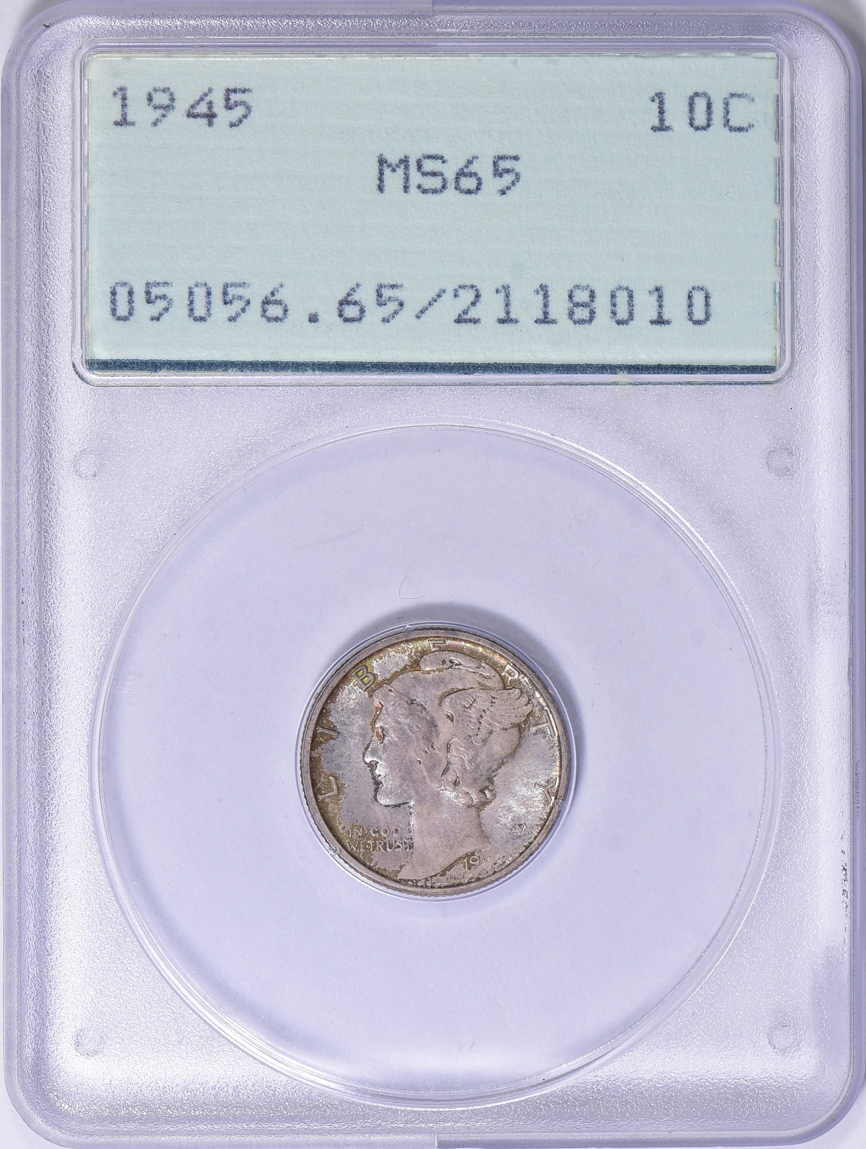 1945 Mercury Dime PCGS MS-65 OGH (1st Gen) (Toned) (Item 1684340 ...