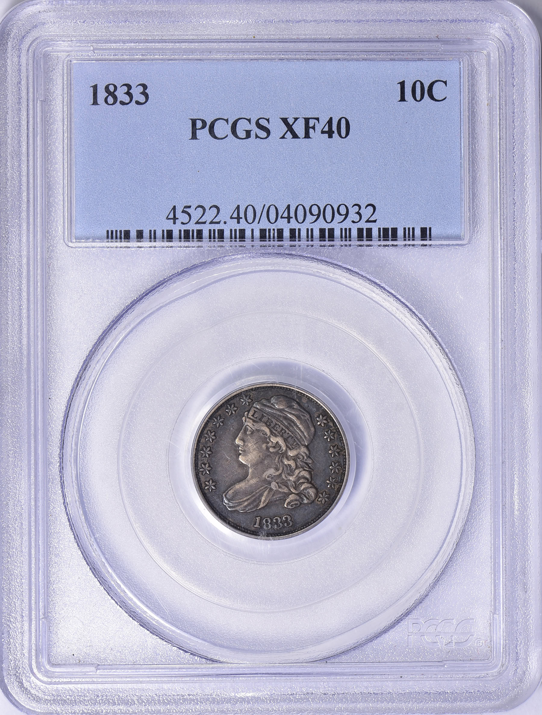 1833 Capped Bust Dime PCGS XF-40 (Item 1684368) | GreatCollections Coin ...