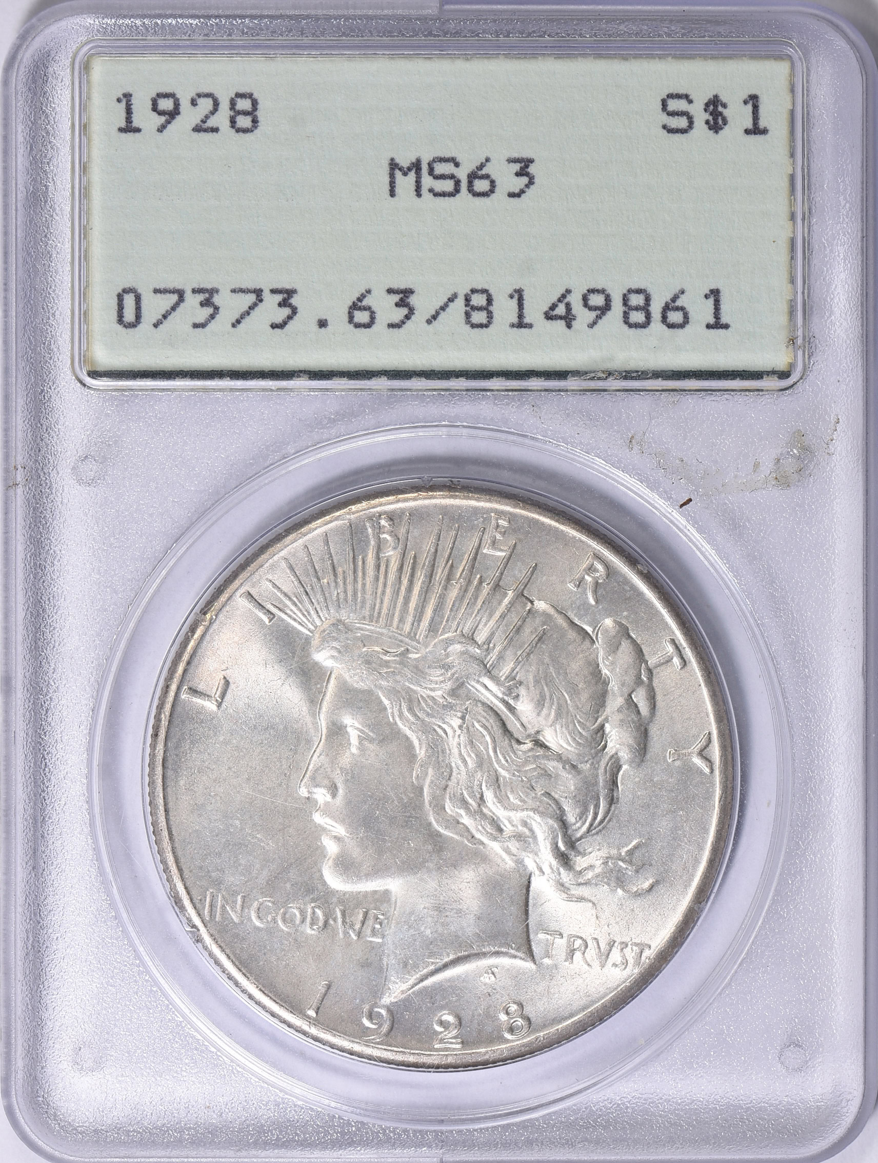 1928 Peace Silver Dollar PCGS MS-63 OGH (1st Gen) (Item 1684487 ...
