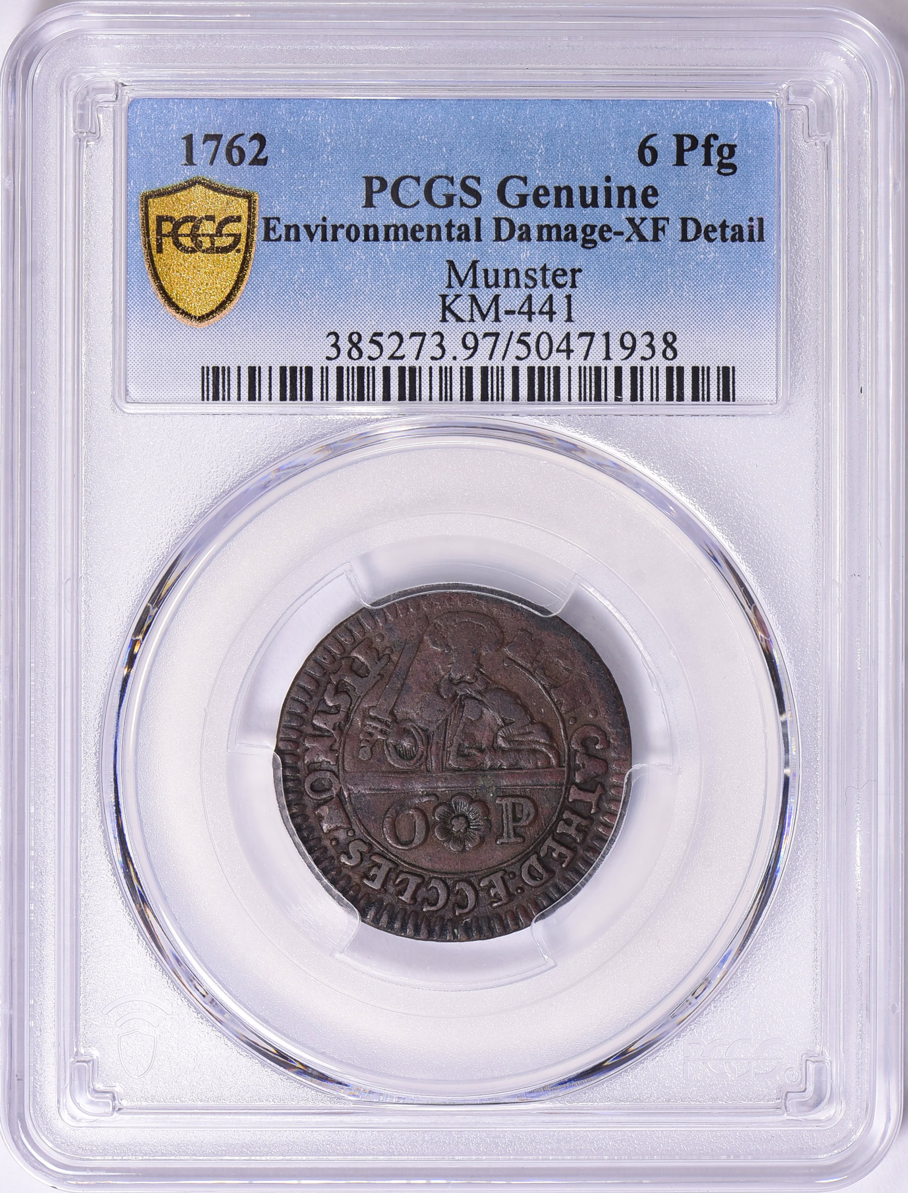 Germany - Munster 1762 6 Pfennig KM-441 PCGS Genuine XF Details (Item ...
