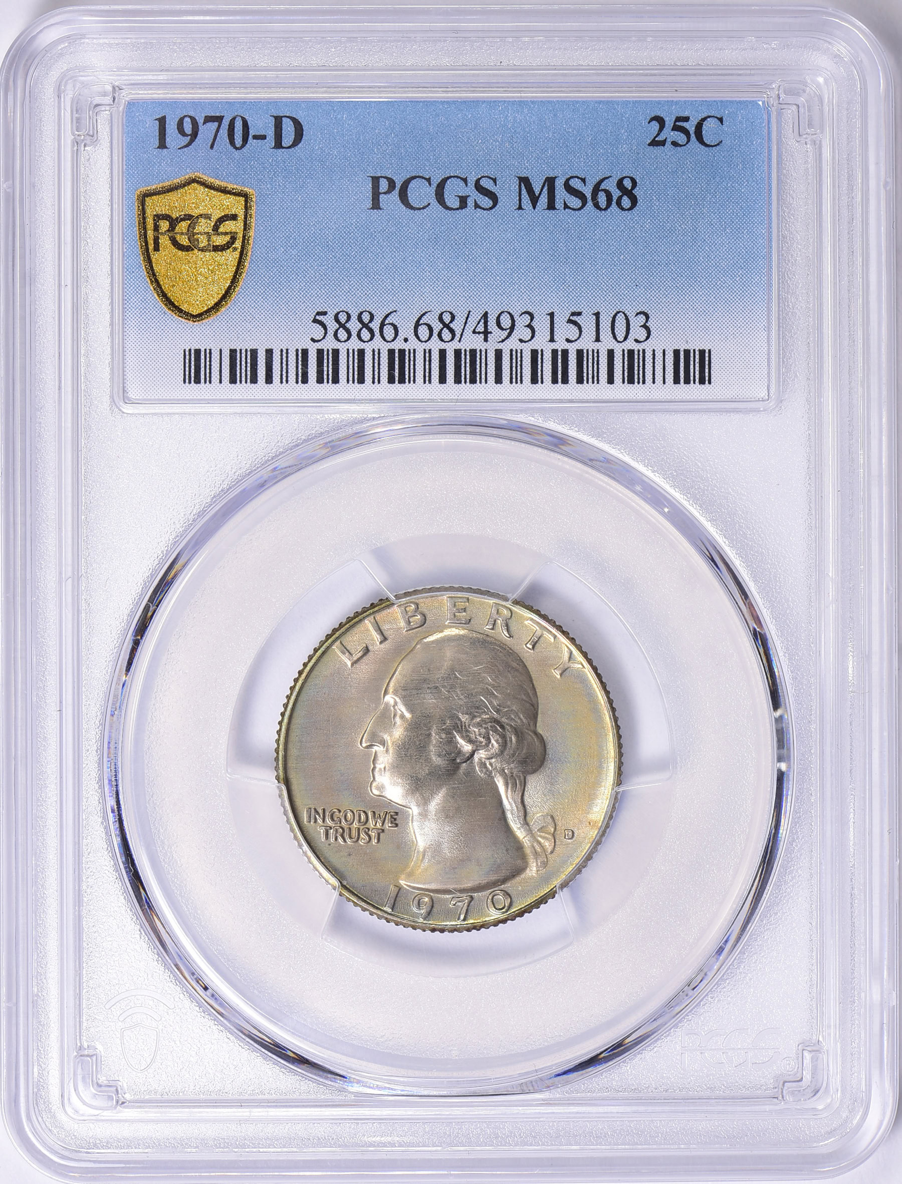 1970-D Washington Quarter PCGS MS-68 (Toned) (Item 1684555 ...