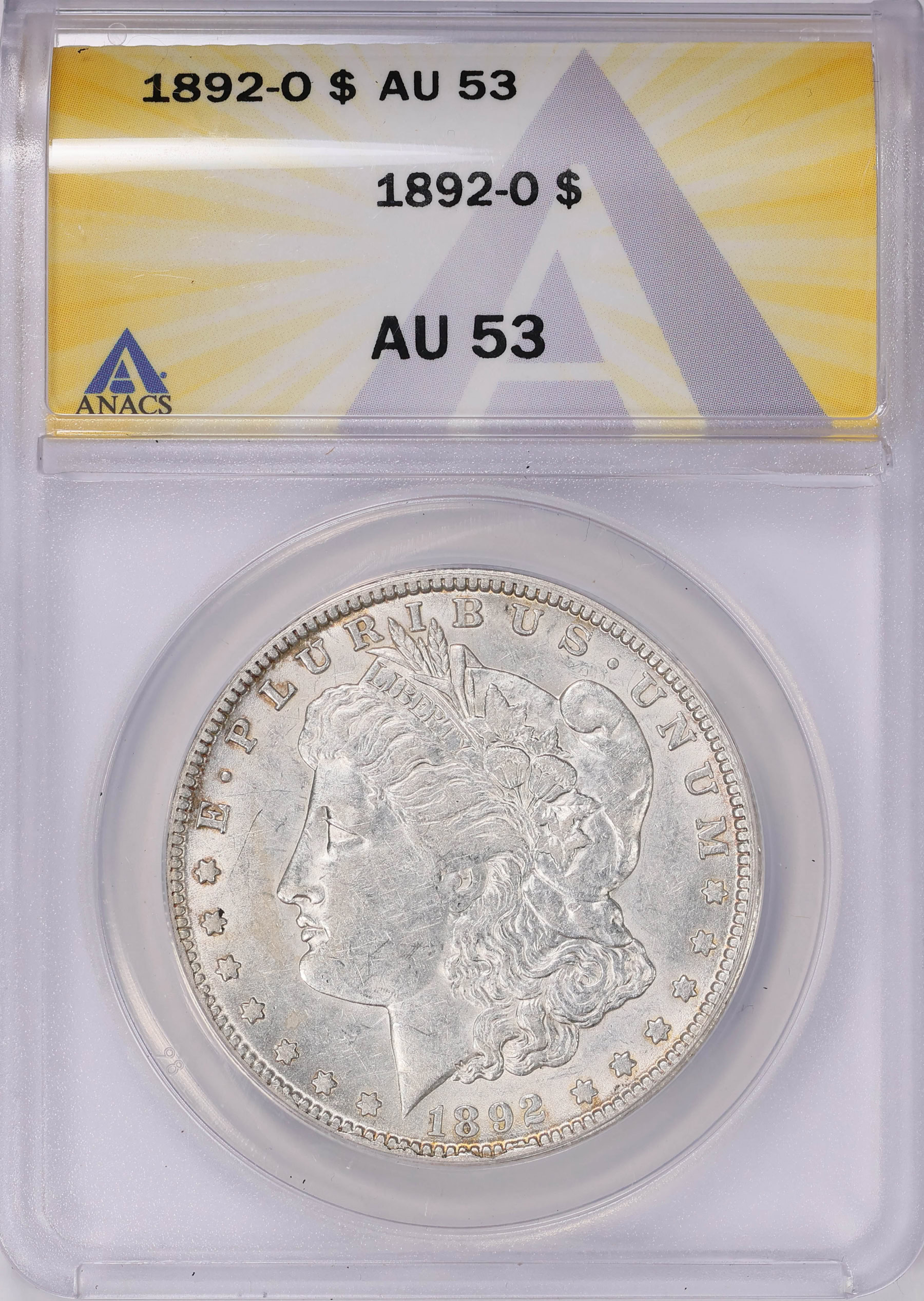 1892-O Morgan Silver Dollar ANACS AU-53 (Item 1684776) | GreatCollections Coin Auctions
