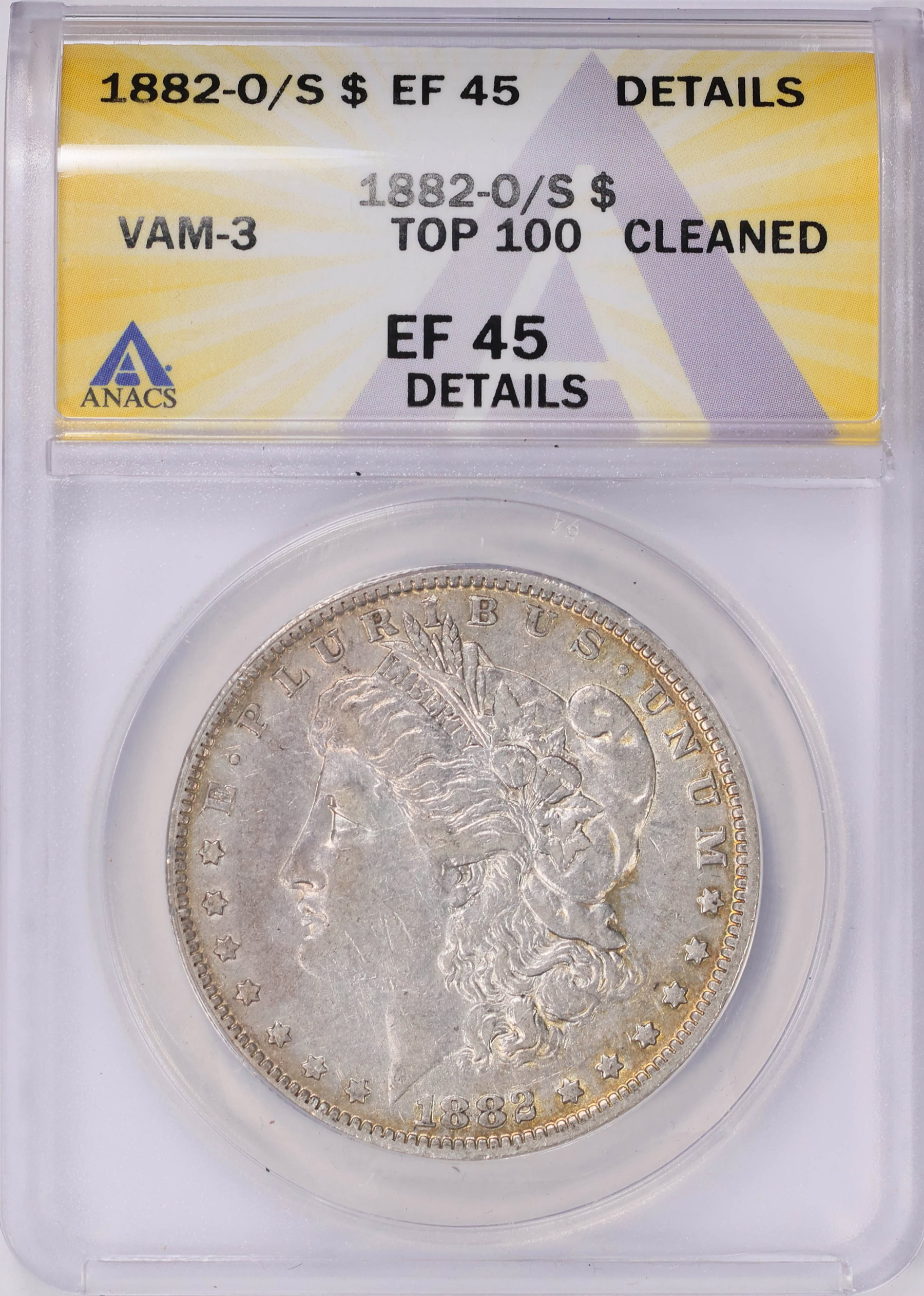 1882-O/S Morgan Silver Dollar VAM-3 Top 100 ANACS XF-45 Details (Item 1684871 ...