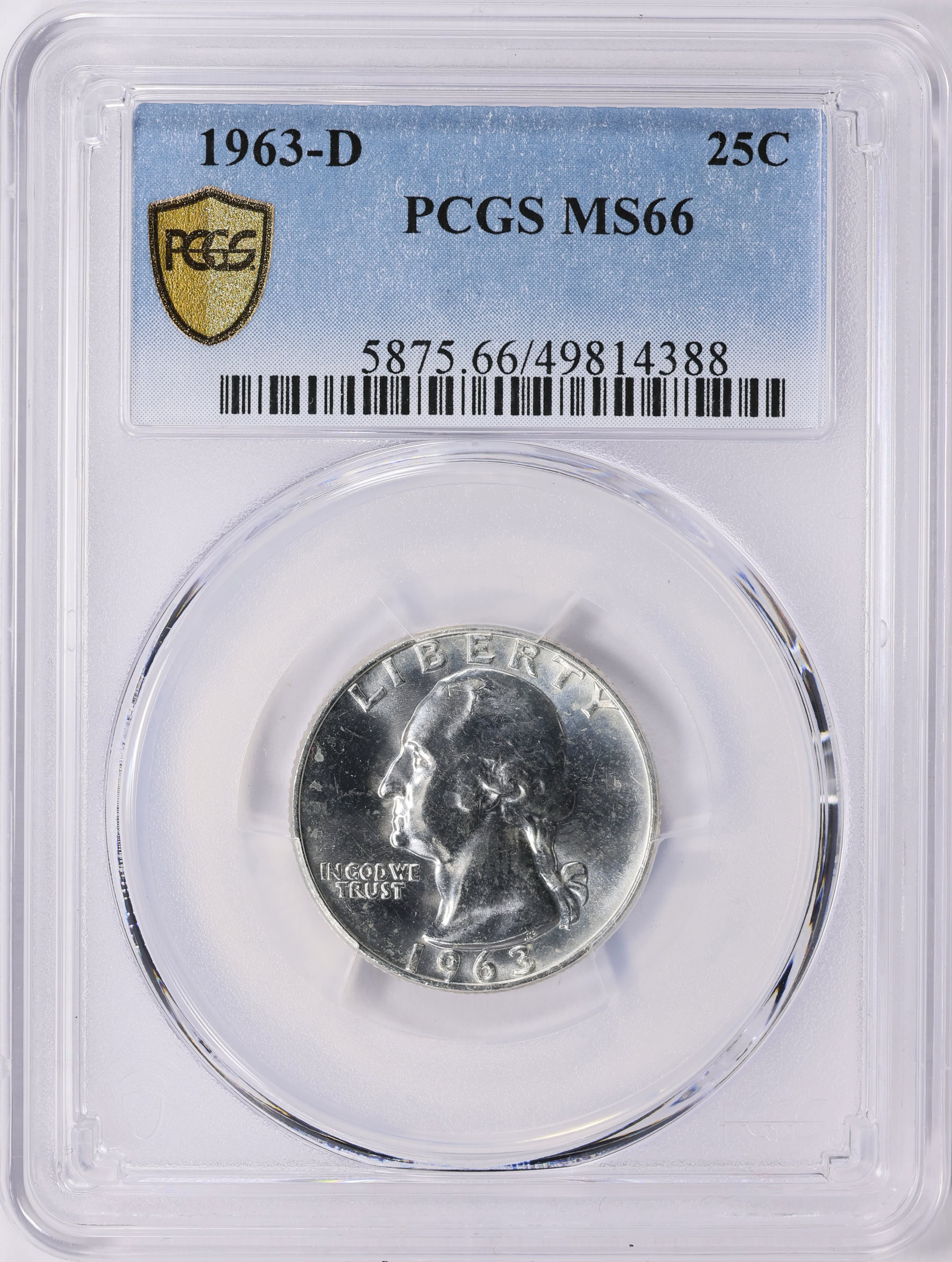 1963-D Washington Quarter PCGS MS-66 (Item 1684873) | GreatCollections Coin Auctions