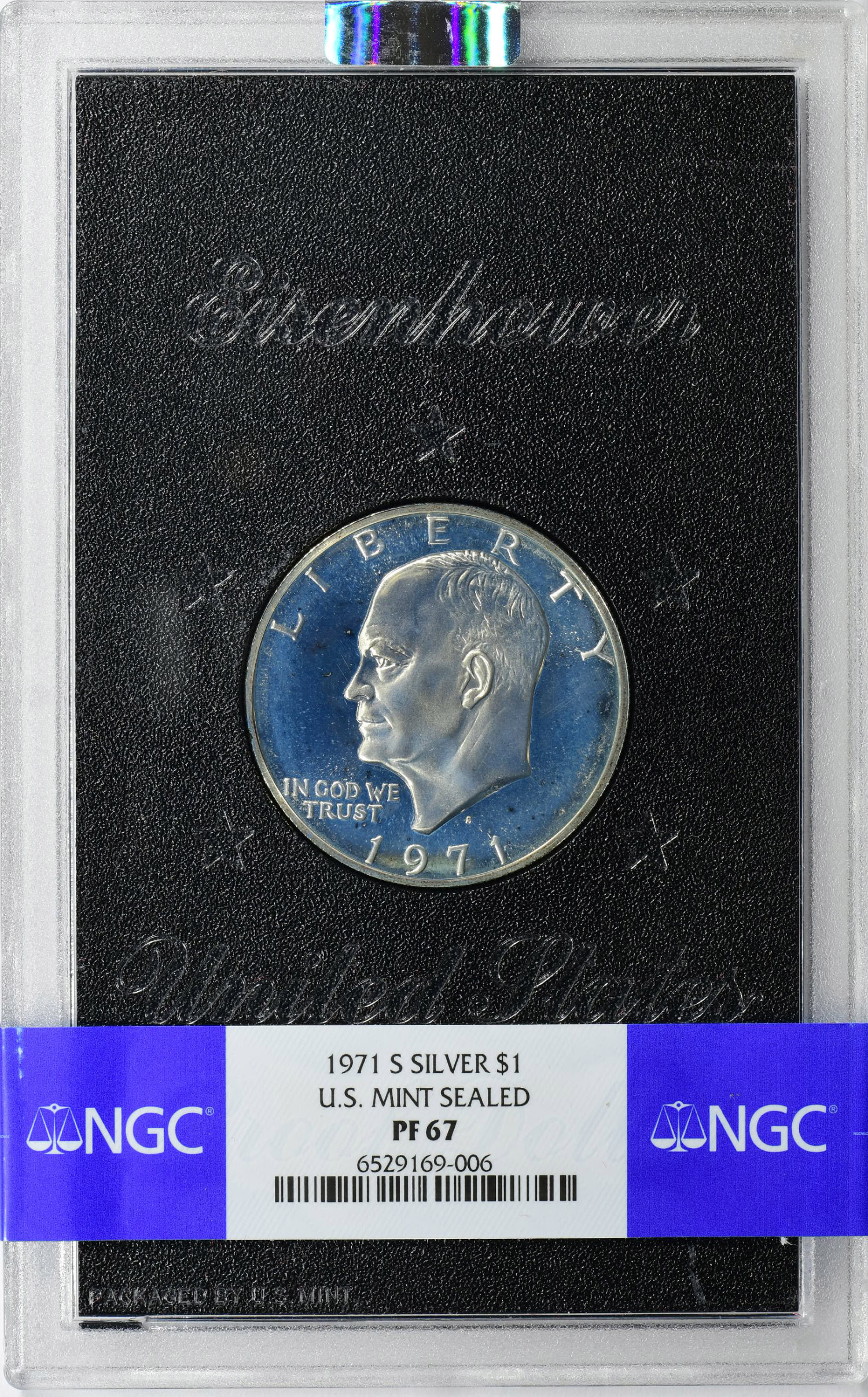 1971-S Eisenhower Dollar Silver NGC Proof-67 (U.S. Mint Sealed Holder ...