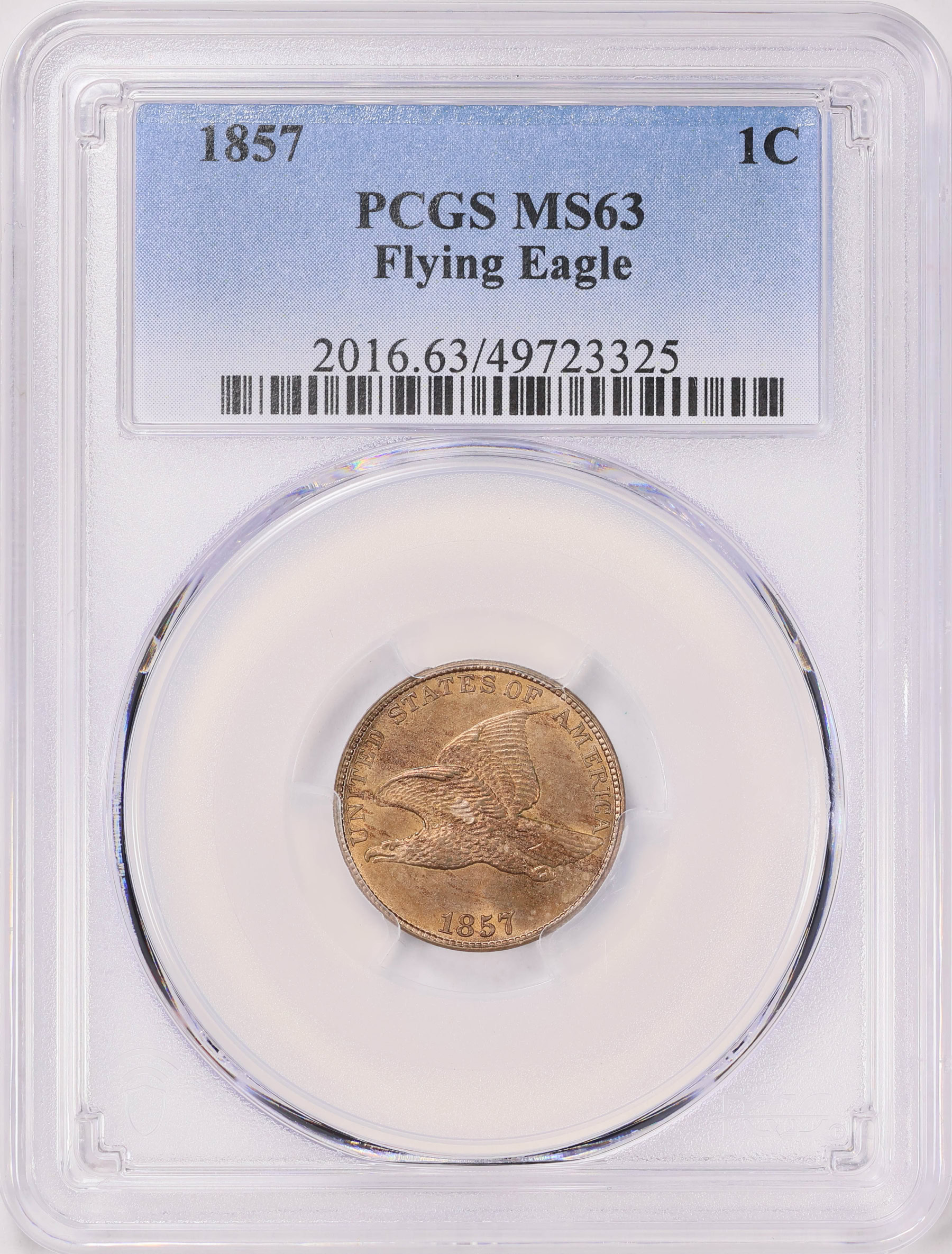 1857 Flying Eagle Cent PCGS MS-63 (Item 1684945) | GreatCollections Coin Auctions