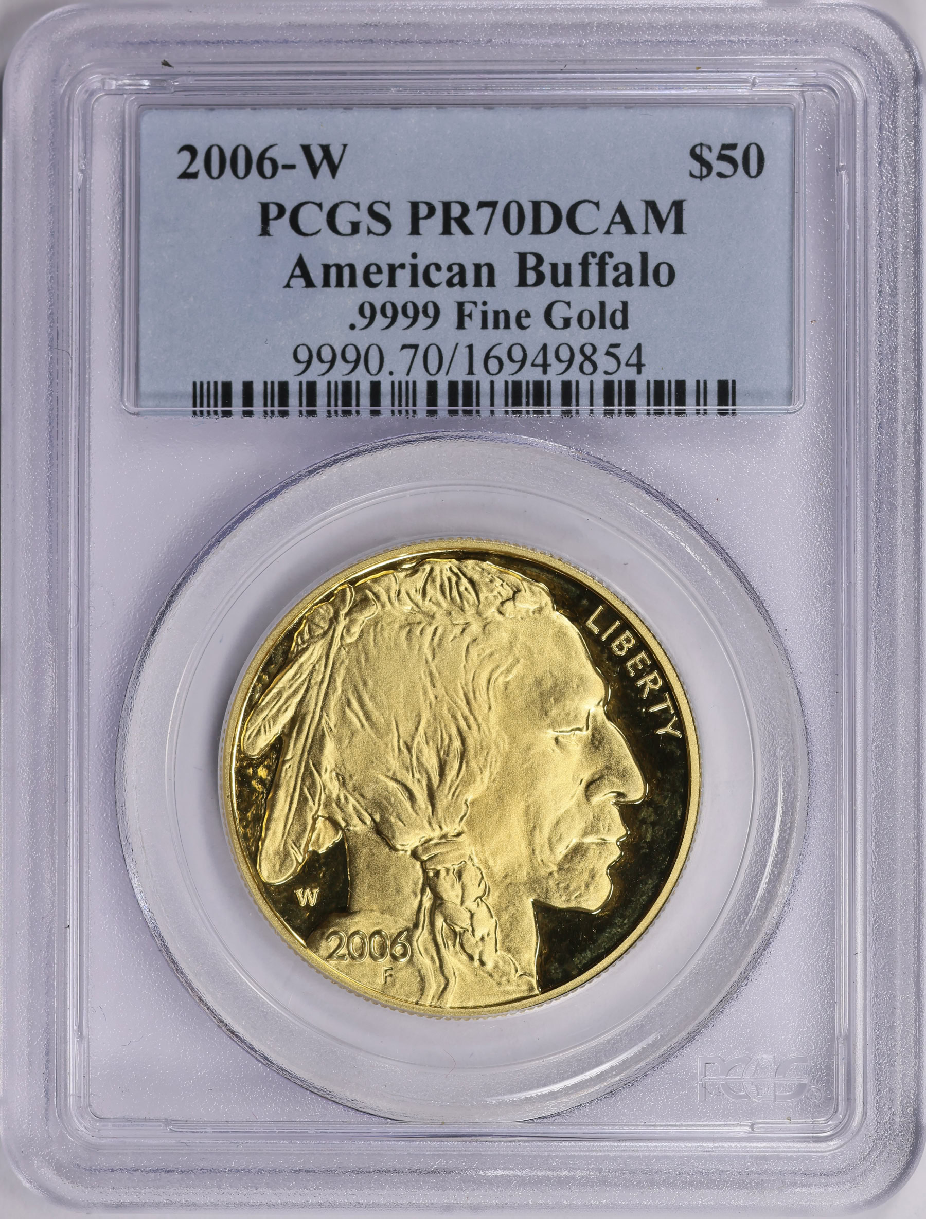 2006-W $50 One-Ounce Gold American Buffalo PCGS Proof-70 DCAM (Item 1685018) | GreatCollections ...