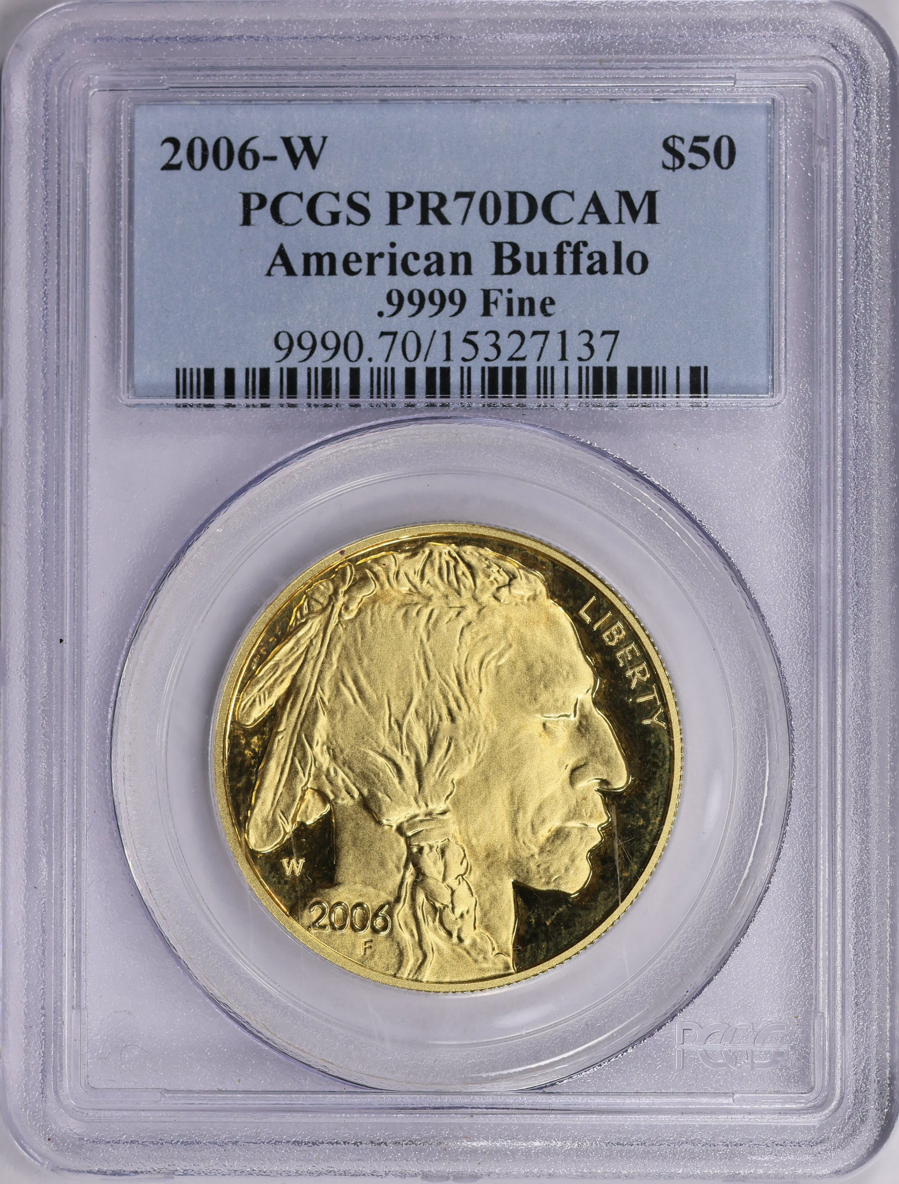 2006-W $50 One-Ounce Gold American Buffalo PCGS Proof-70 DCAM (Item 1685019) | GreatCollections ...