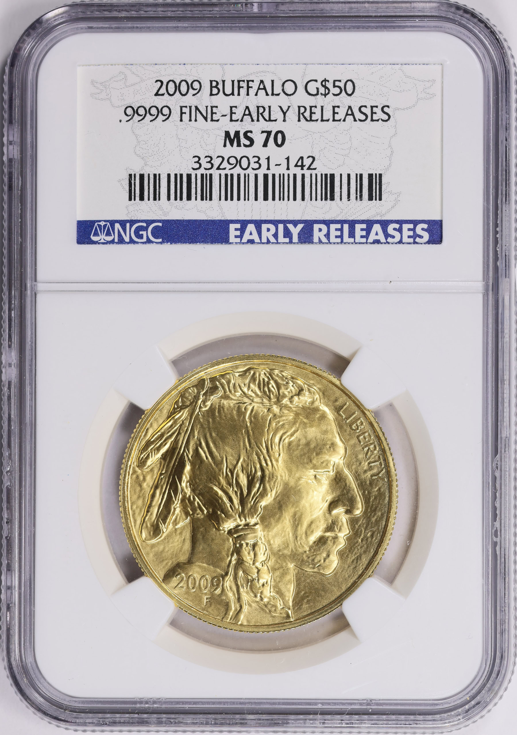 2009 $50 One-Ounce Gold American Buffalo Early Releases NGC MS-70 (Item 1685034 ...
