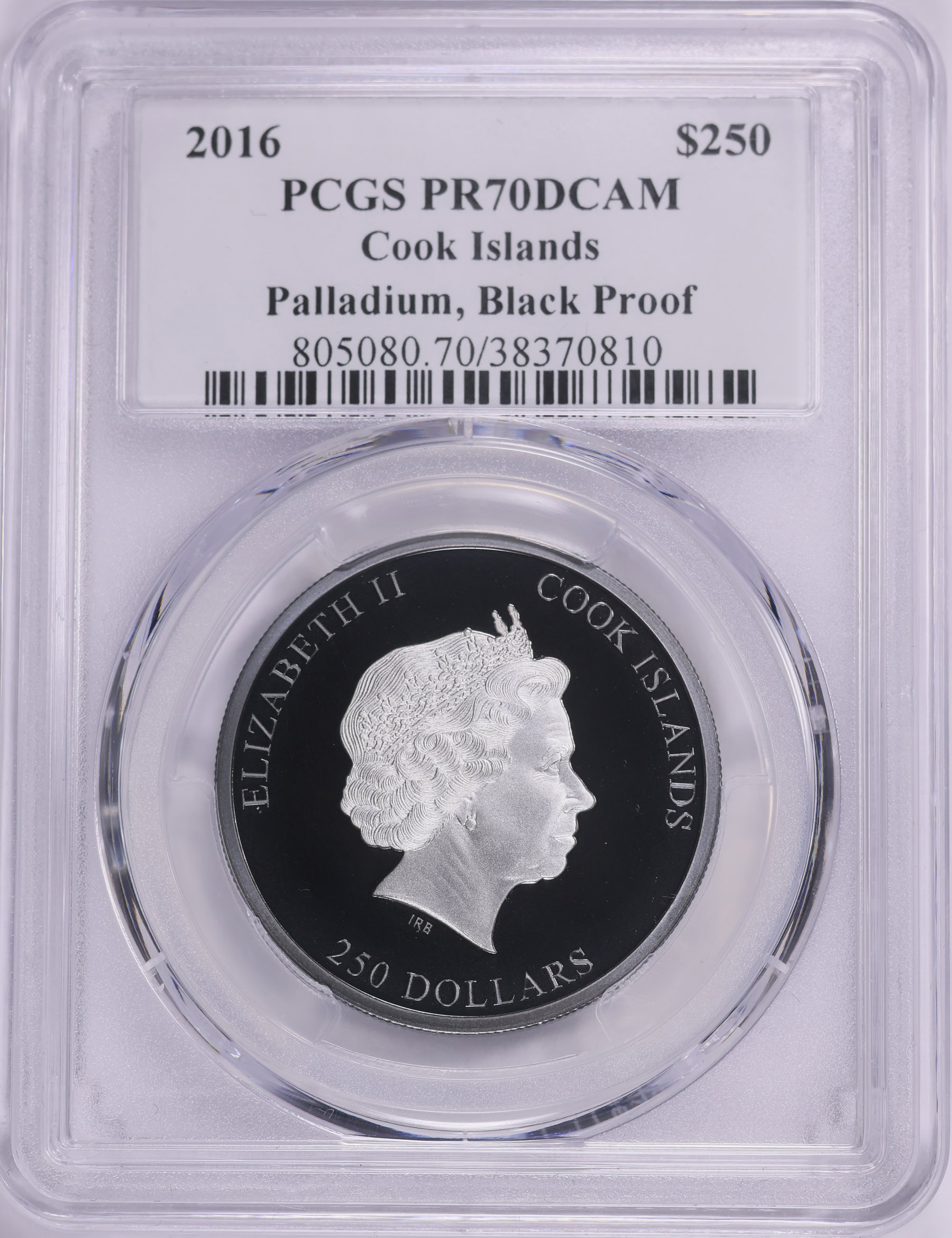 Cook Islands 2016 Palladium $250 Ronald Reagan Palladium, Black Proof PCGS Proof-70 DCAM ...