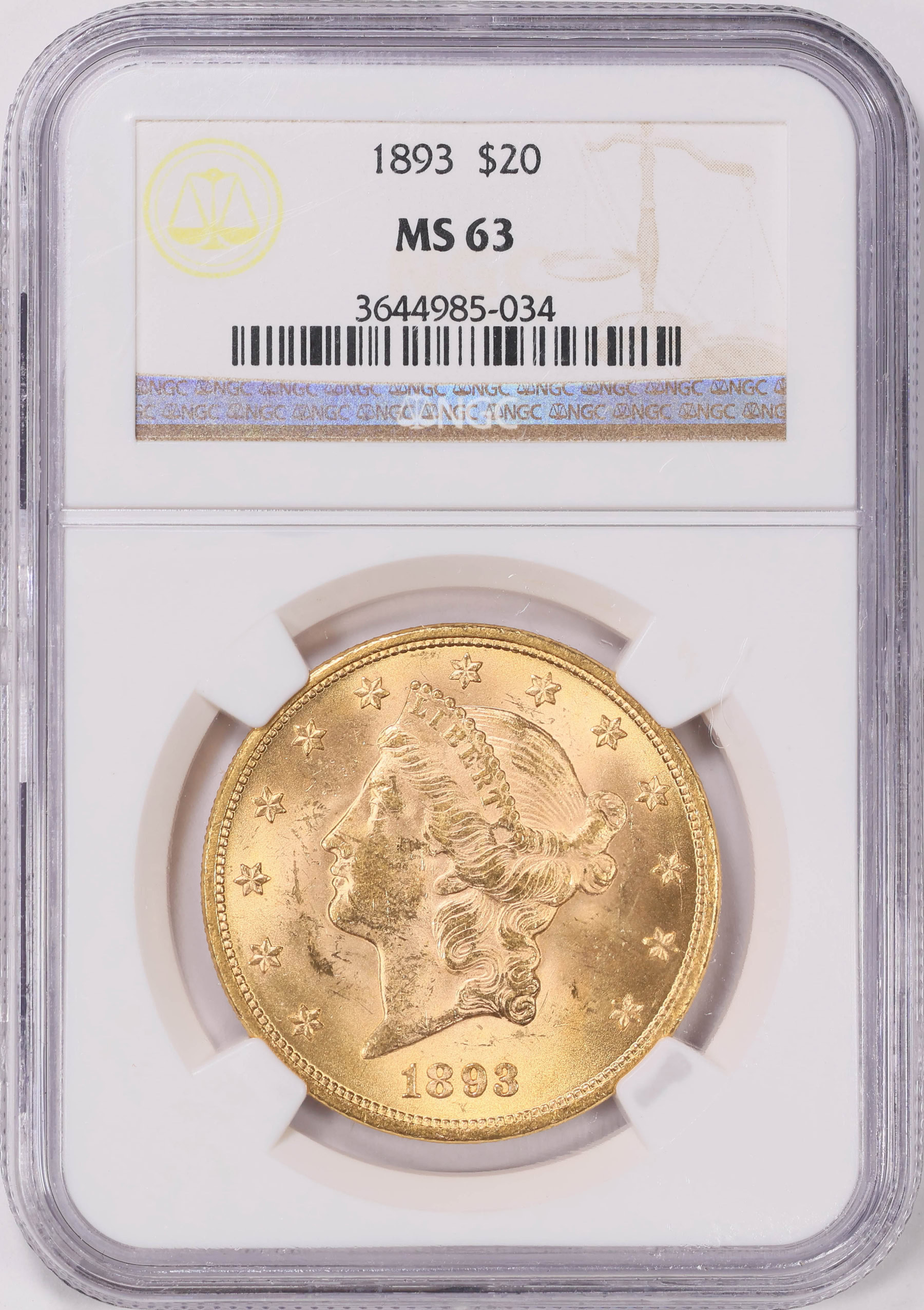1893 Liberty Gold Double Eagle NGC MS-63 (Item 1685161) | GreatCollections Coin Auctions