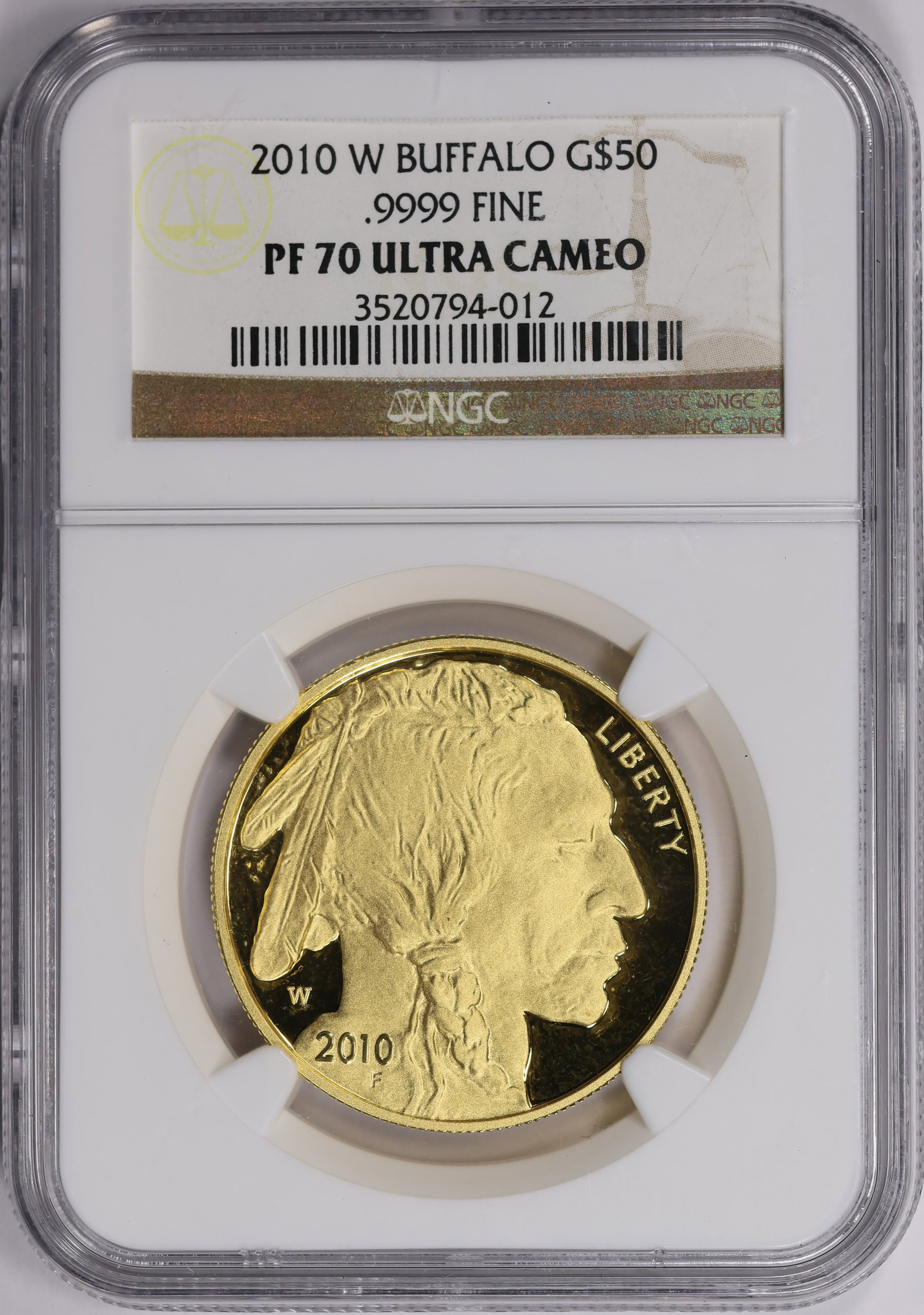 2010-W $50 One-Ounce Gold American Buffalo NGC Proof-70 UC (Item 1685220) | GreatCollections ...