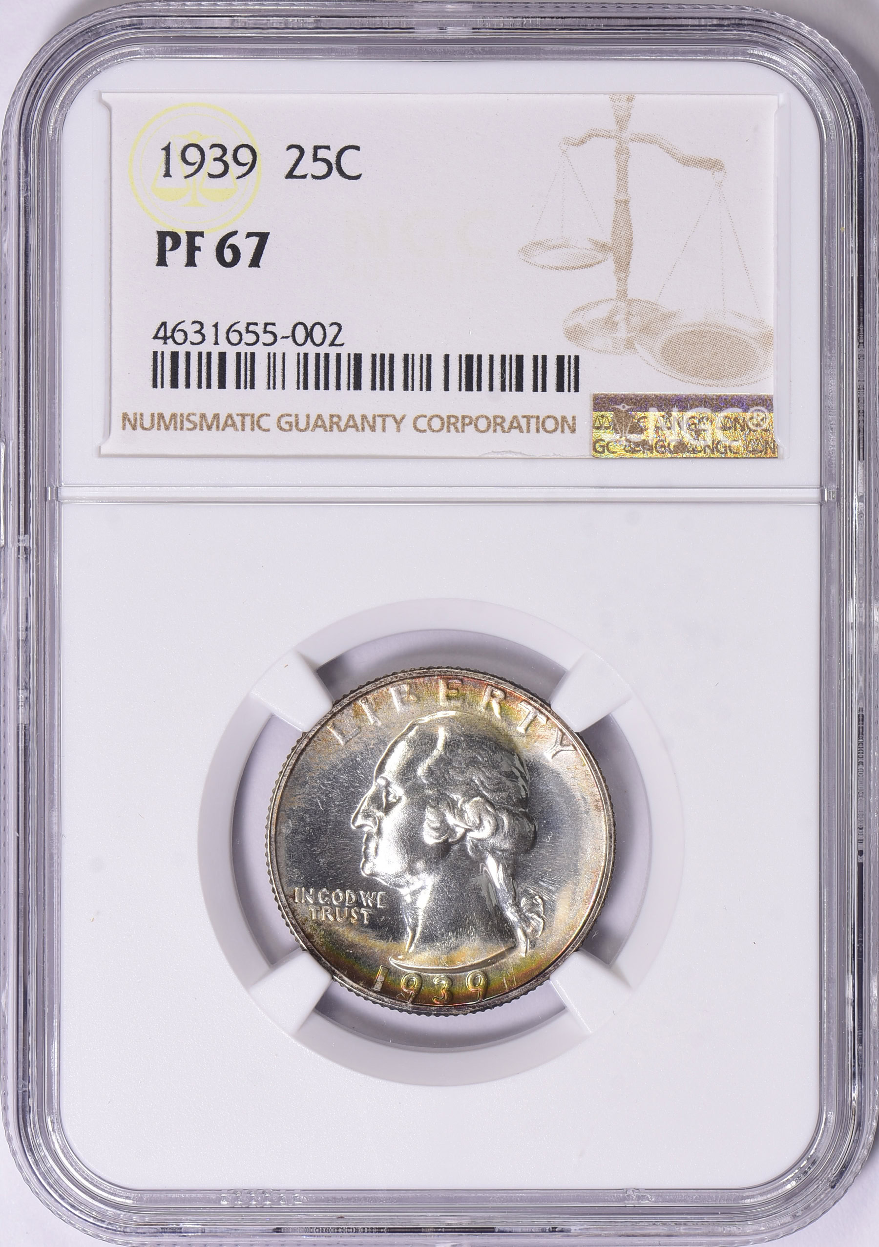 1939 Washington Quarter NGC Proof-67 (Toned) (Item 1685248 ...