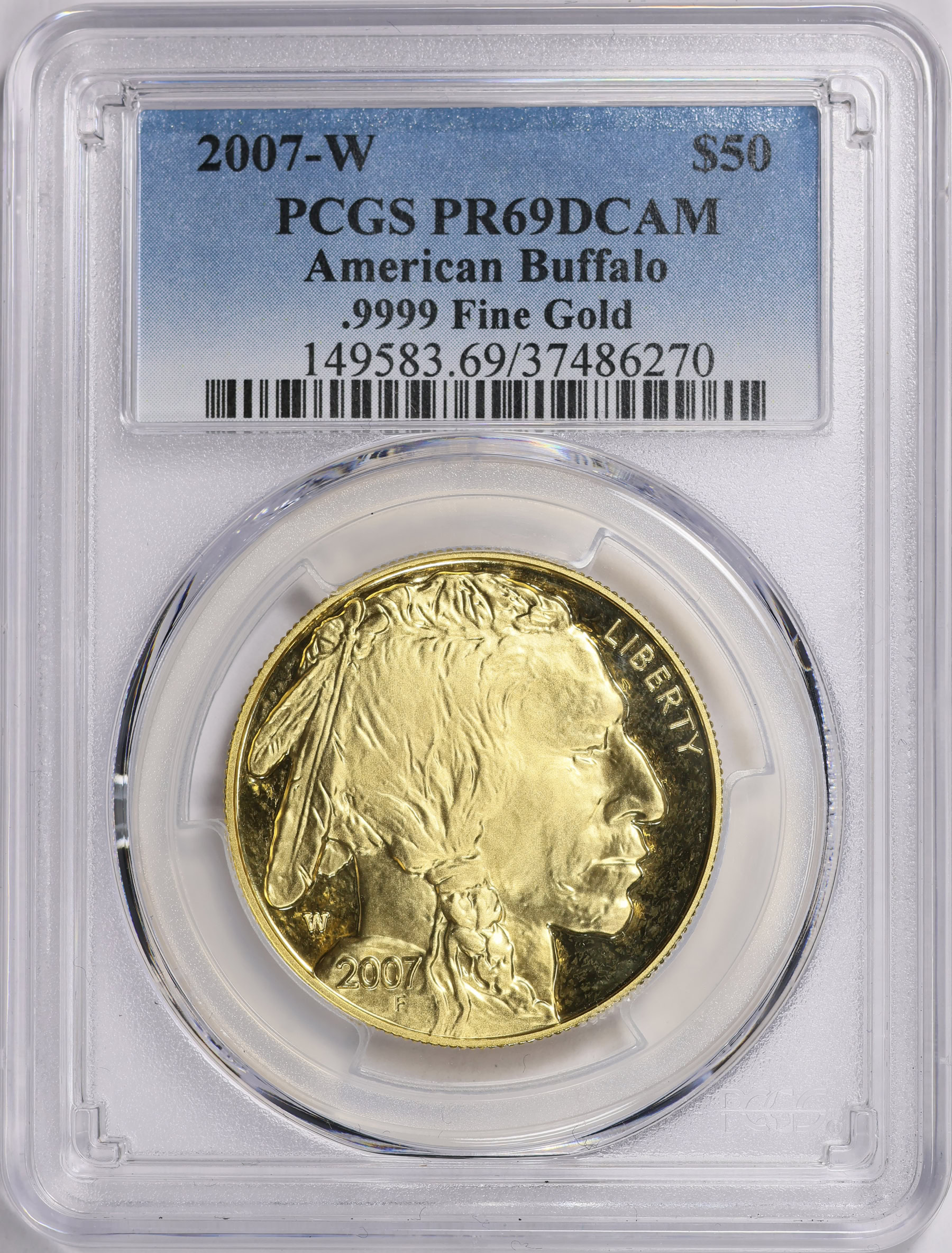 2007-W $50 One-Ounce Gold American Buffalo PCGS Proof-69 DCAM (Item 1685276) | GreatCollections ...