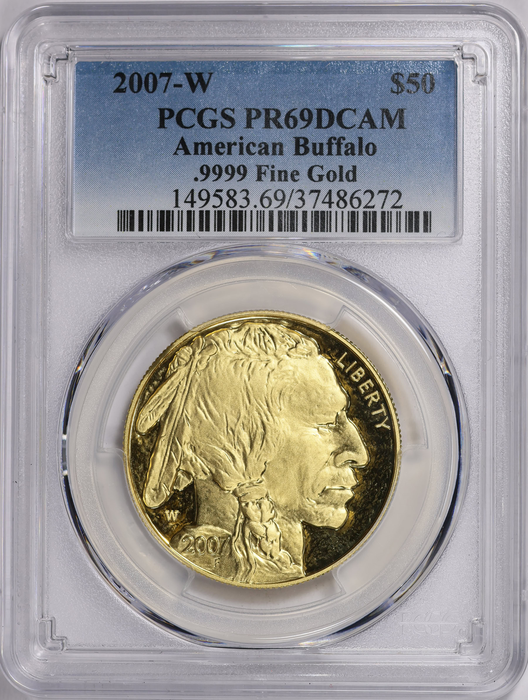 2007-W $50 One-Ounce Gold American Buffalo PCGS Proof-69 DCAM (Item 1685287) | GreatCollections ...