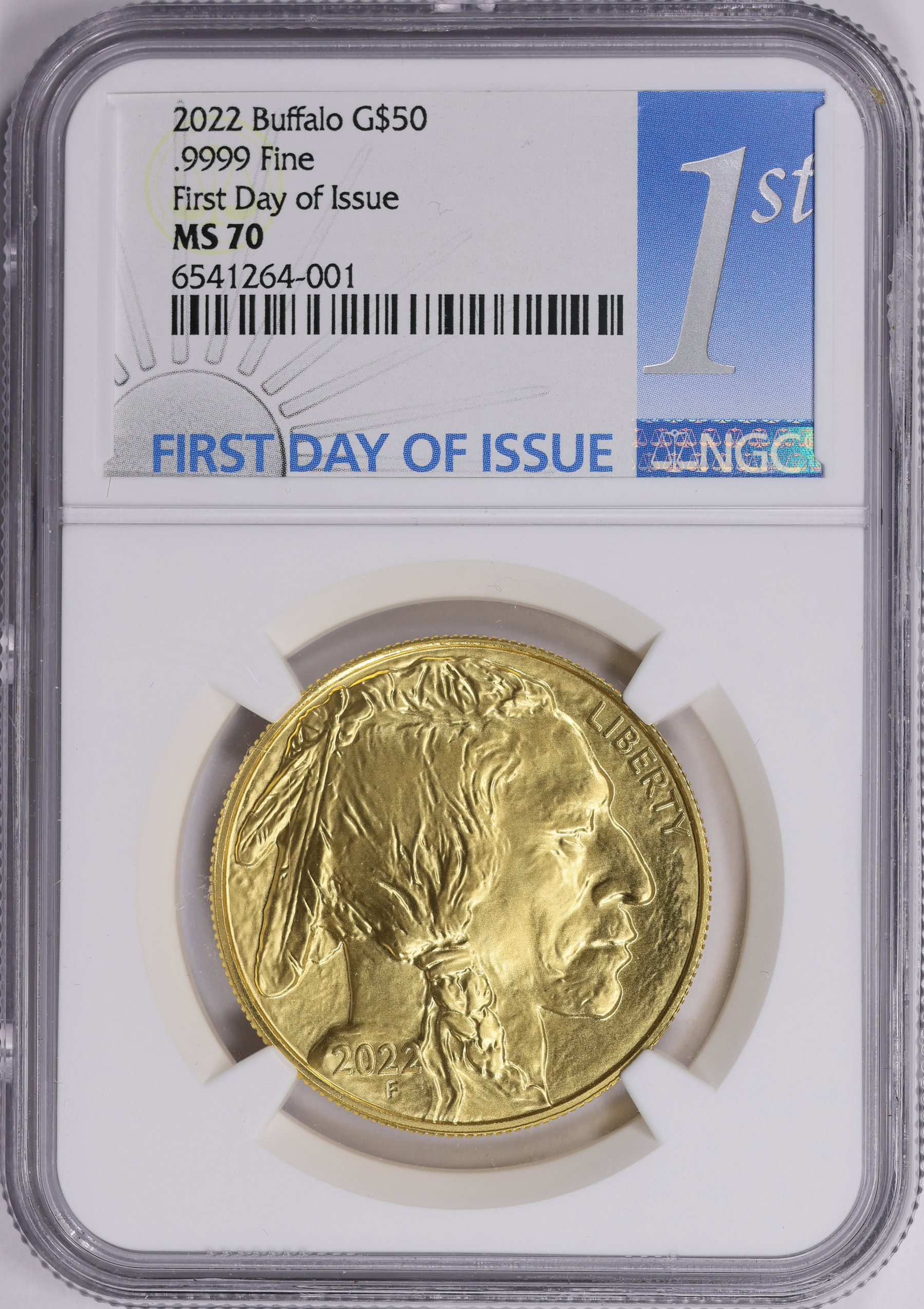 2022 $50 One-Ounce Gold American Buffalo First Day of Issue NGC MS-70 (Item 1685315 ...