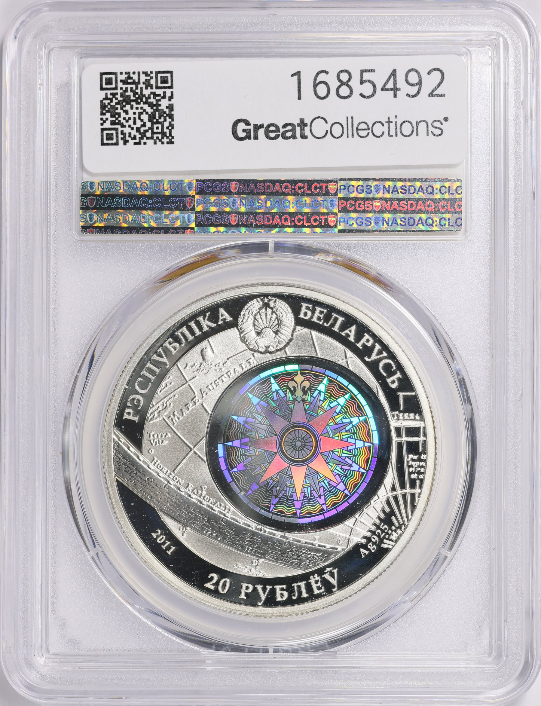 Belarus 2011-MW Silver 20 Roubles The Krusenstern KM-280 PCGS Proof-70 ...