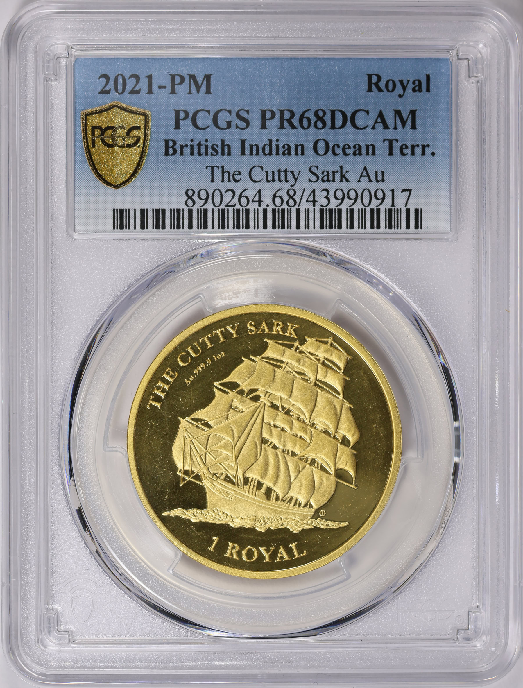 British Indian Ocean Territories 2017-PM Gold Royal The Cutty Sark PCGS ...