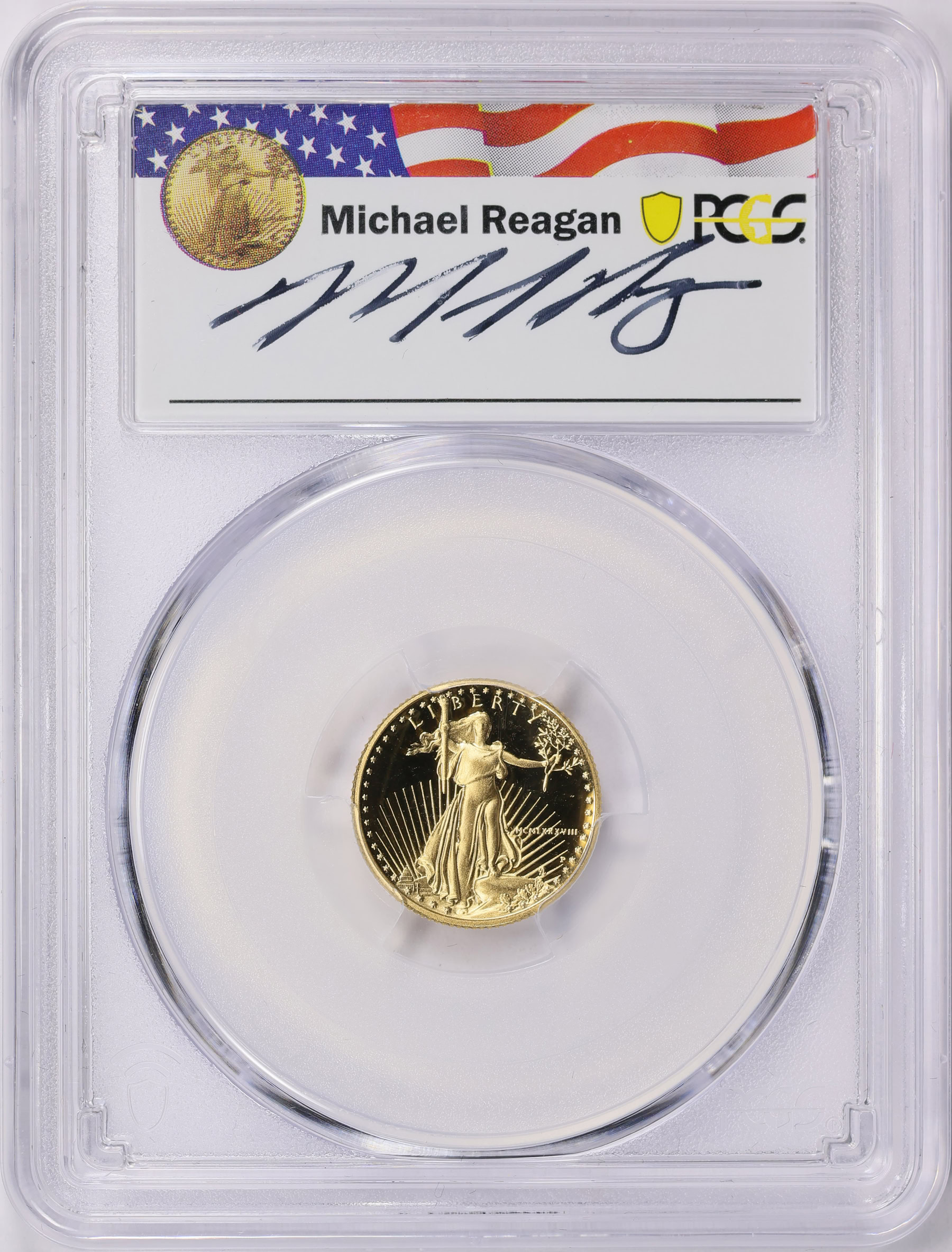 1988-P $5 Tenth-Ounce Gold American Eagle Reagan Legacy Series PCGS ...