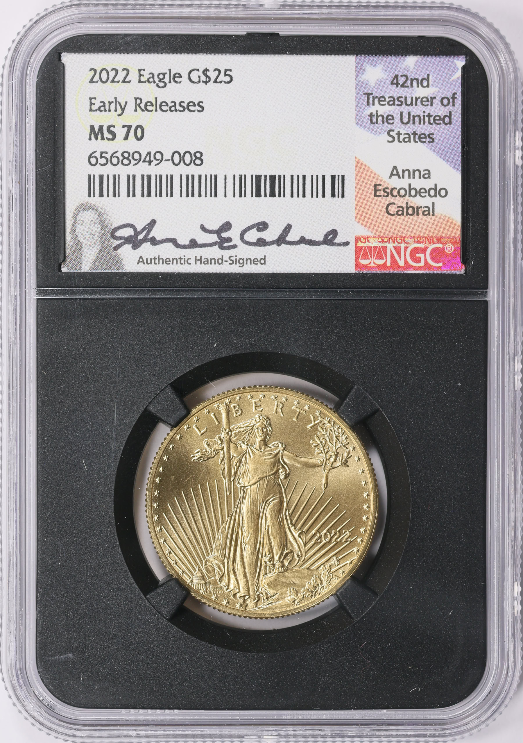 2022 $25 Half-Ounce Gold American Eagle Early Releases NGC MS-70 (Anna ...