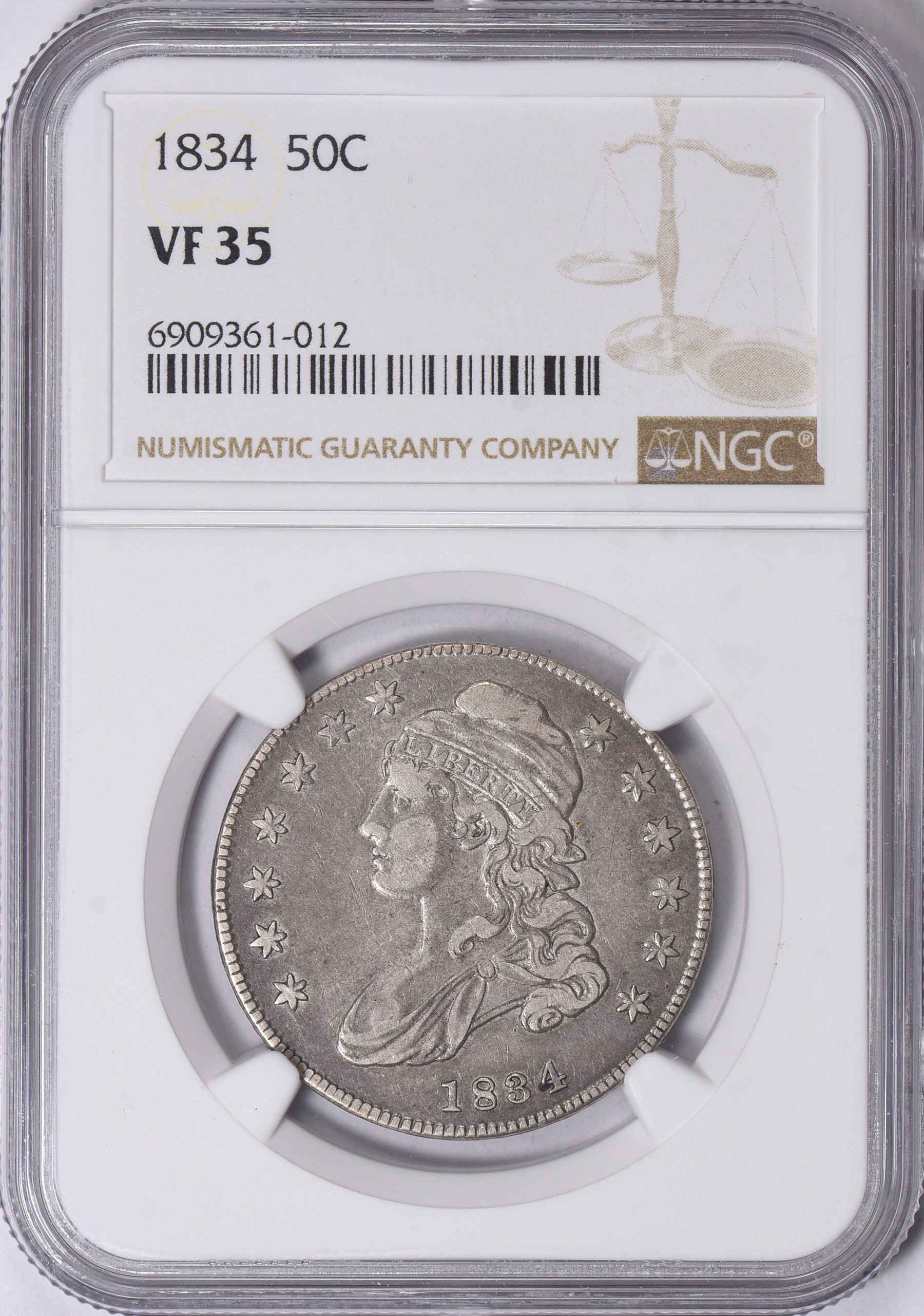 1834 Capped Bust Half Dollar NGC VF-35 (Item 1685705) | GreatCollections Coin Auctions