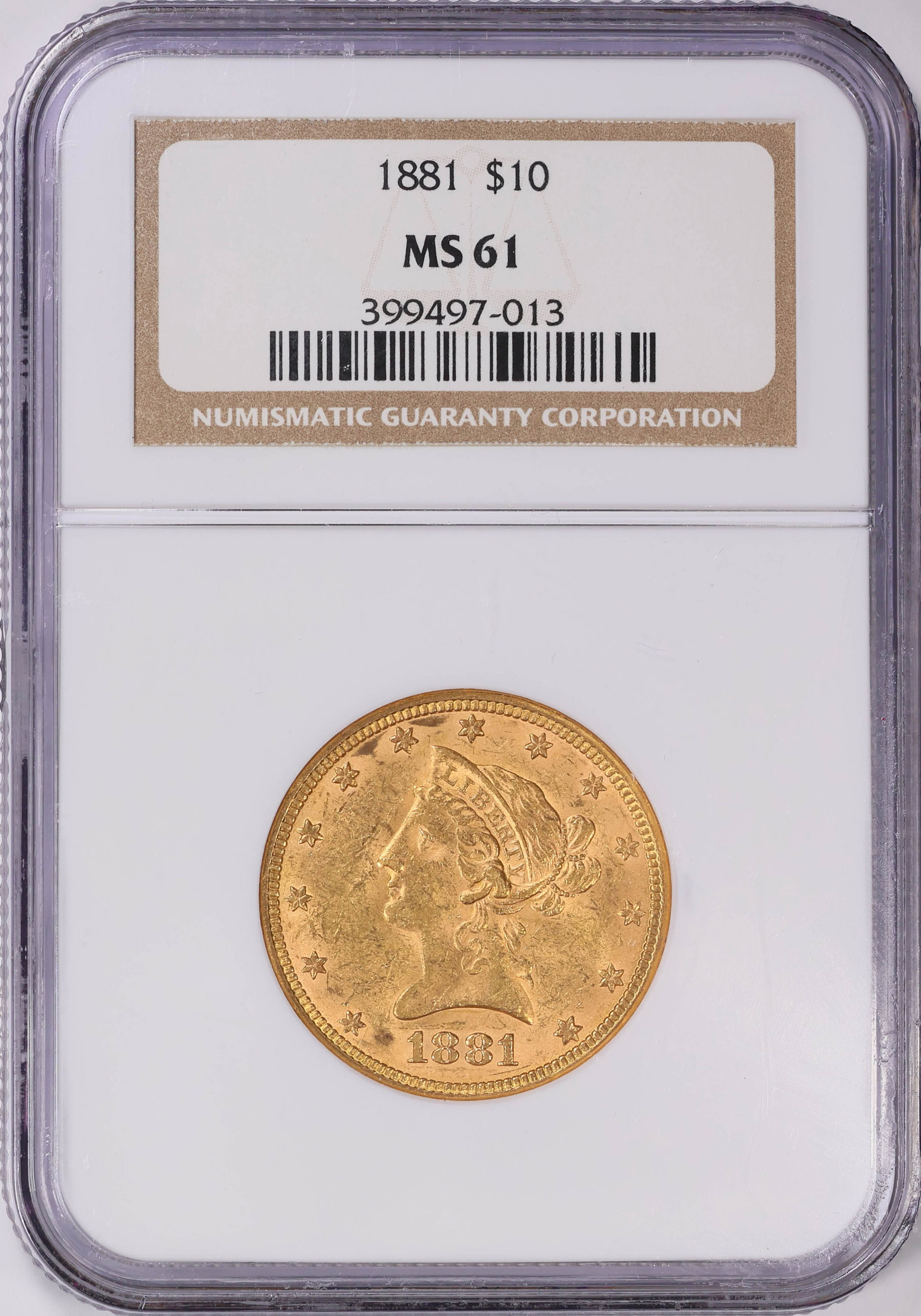 1881 Liberty Gold Eagle NGC MS-61 (Item 1685842) | GreatCollections Coin Auctions