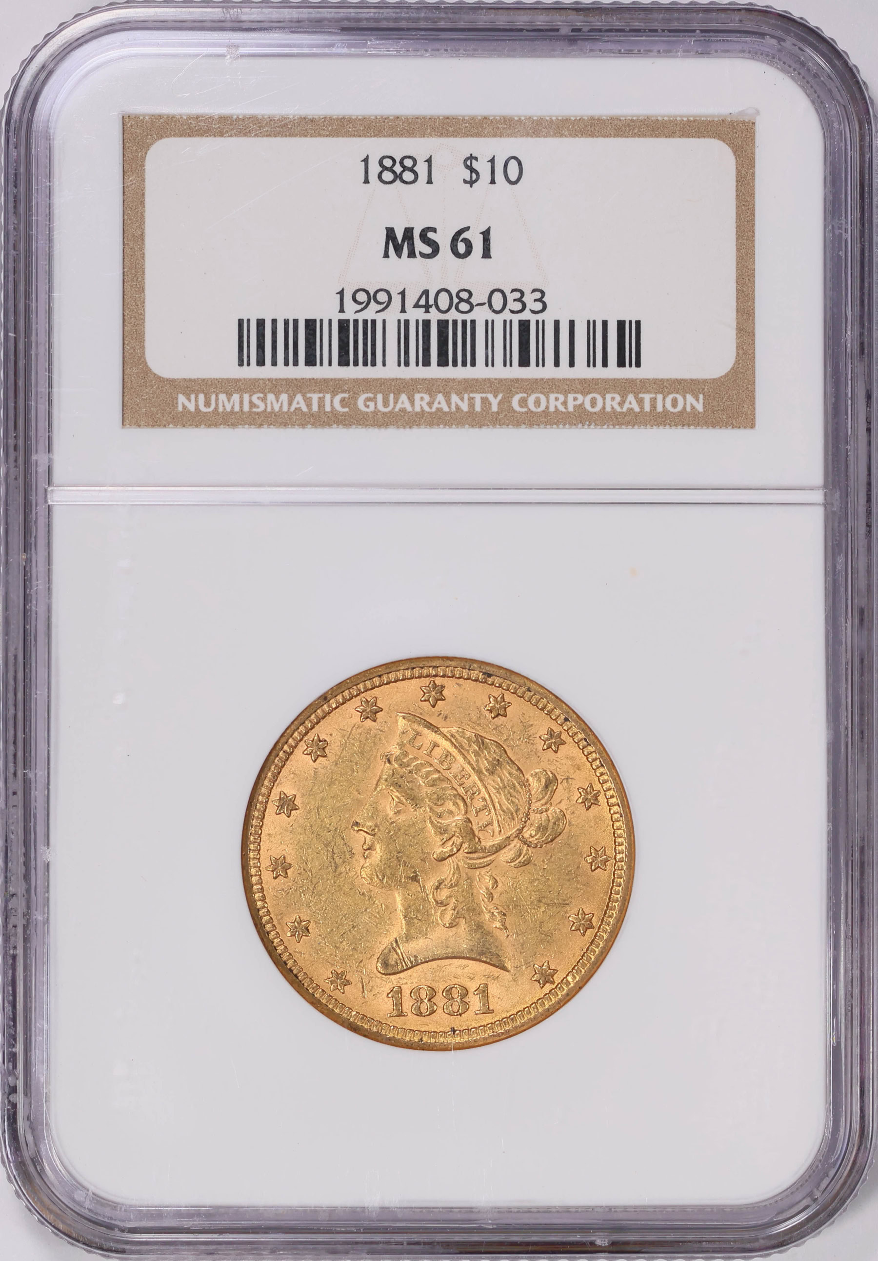 1881 Liberty Gold Eagle NGC MS-61 (Item 1685848) | GreatCollections Coin Auctions