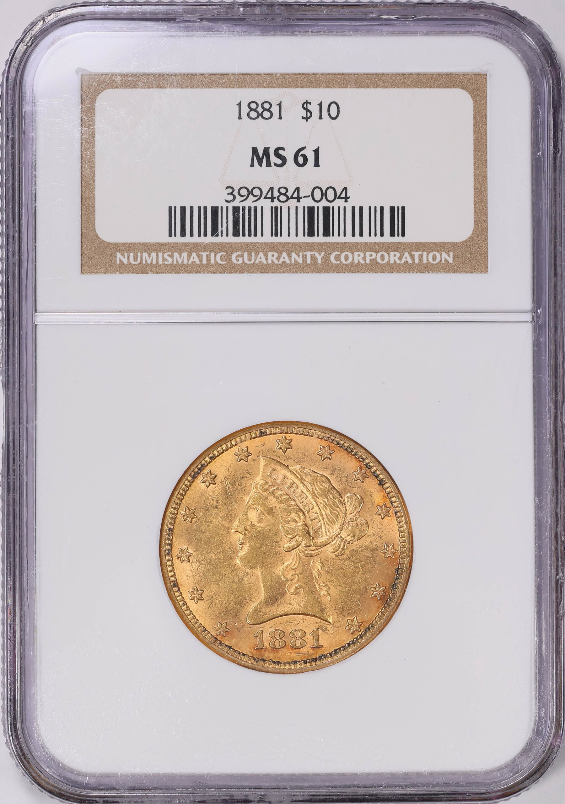 1881 Liberty Gold Eagle NGC MS-61 (Item 1685853) | GreatCollections Coin Auctions