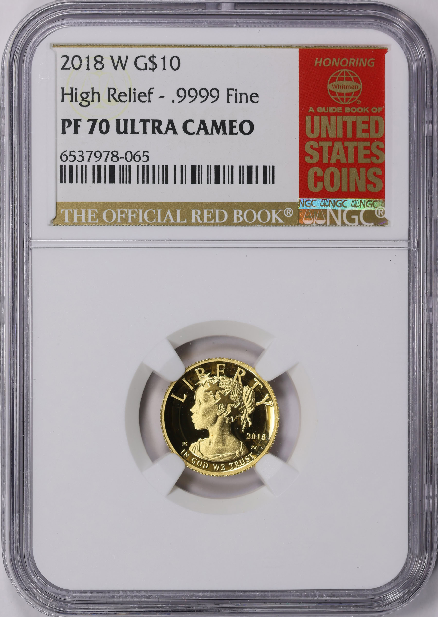 2018-W $10 Gold American Liberty High Relief NGC Proof-70 UC (Red Book ...