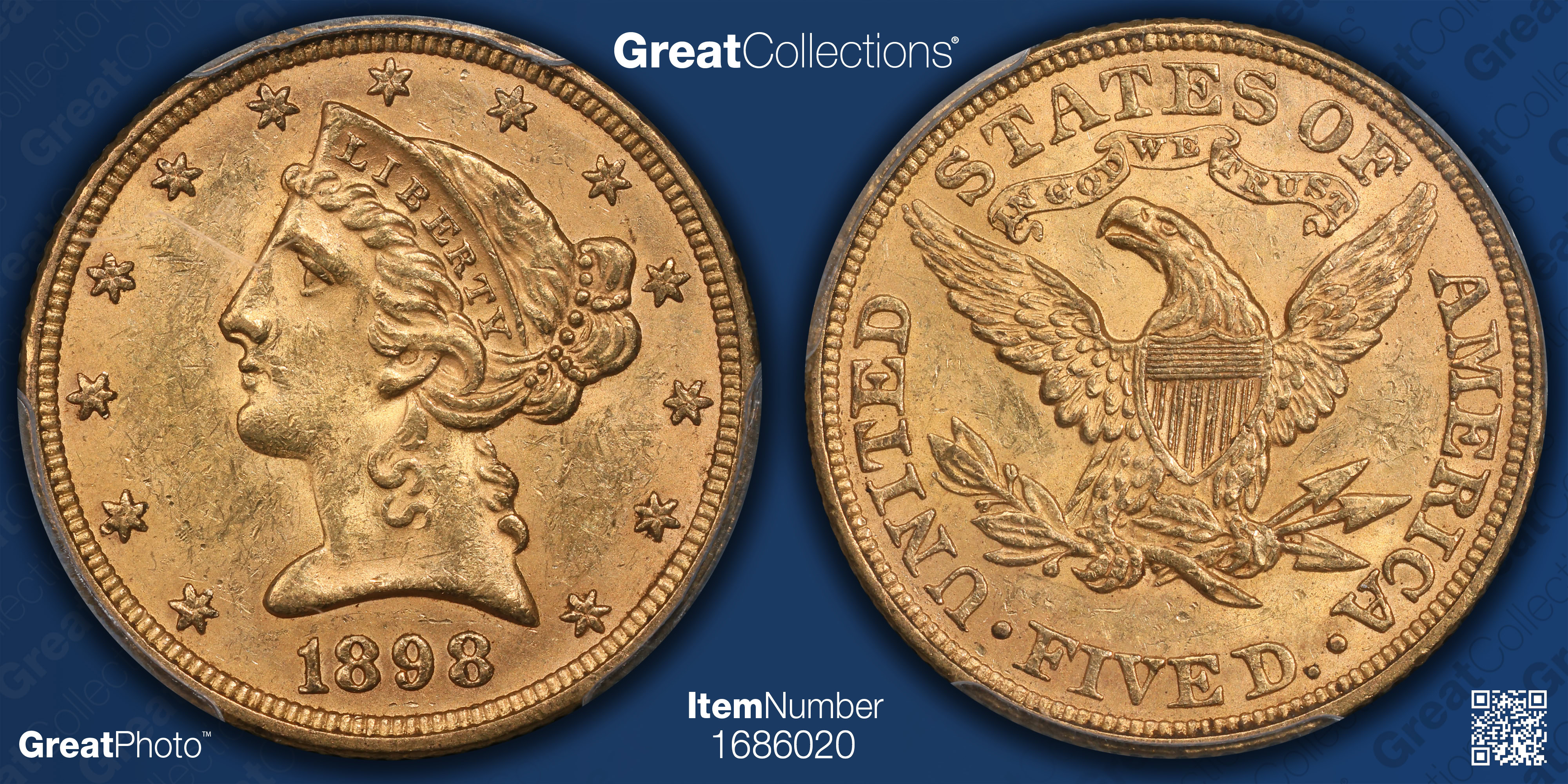 1898 Liberty Gold Half Eagle PCGS MS-62 (Item 1686020 ...