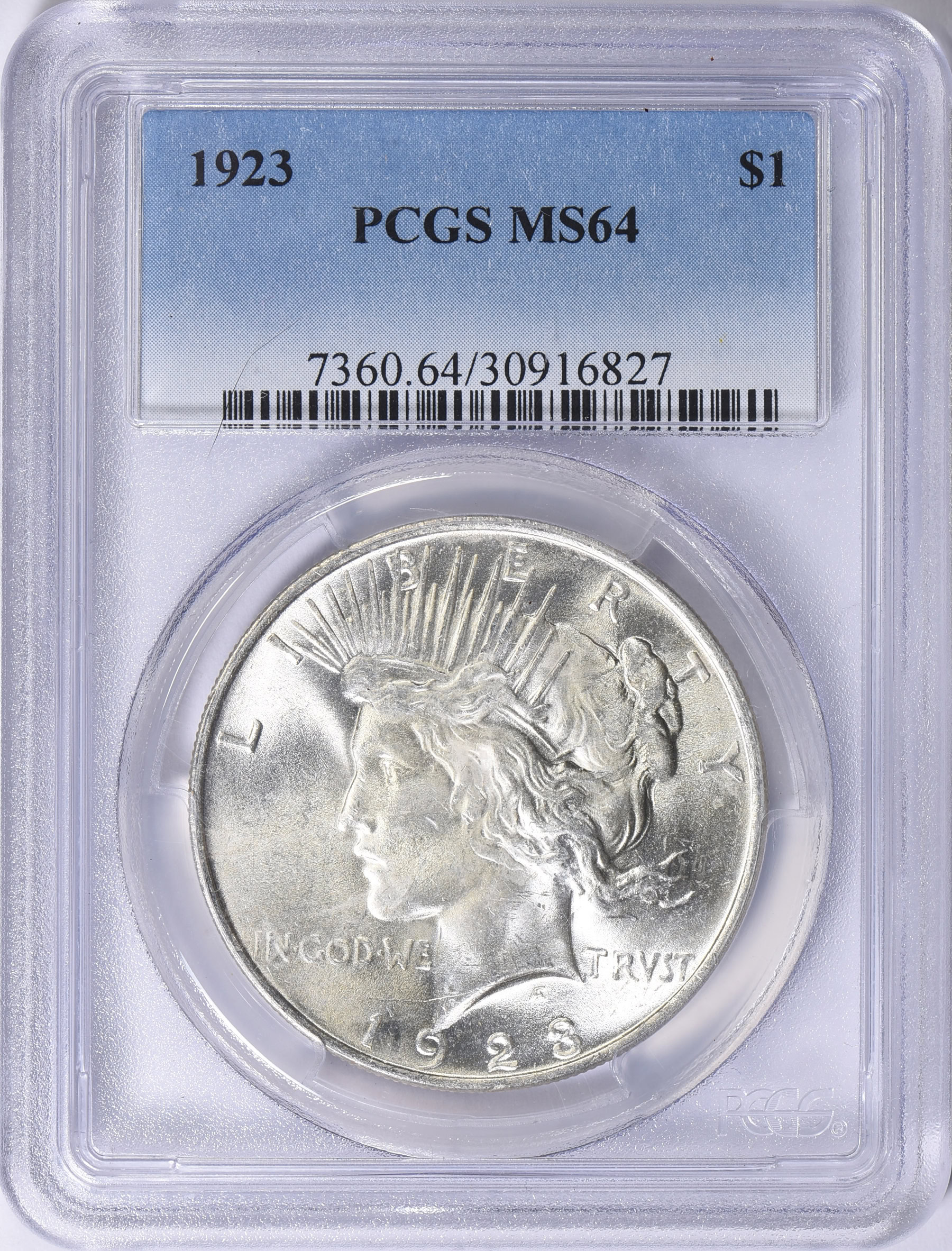 1923 Peace Silver Dollar PCGS MS-64 (Item 1686206) | GreatCollections Coin Auctions