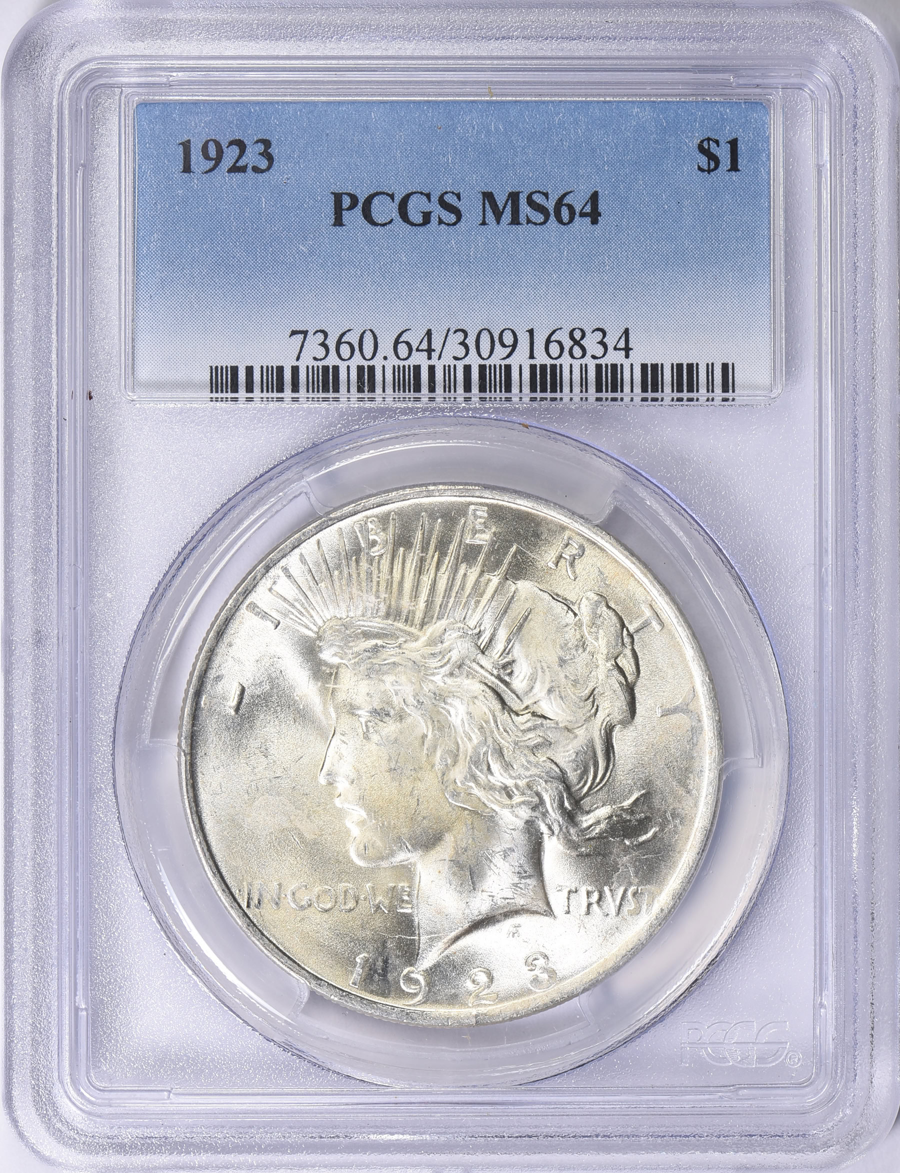1923 Peace Silver Dollar PCGS MS-64 (Item 1686210) | GreatCollections Coin Auctions