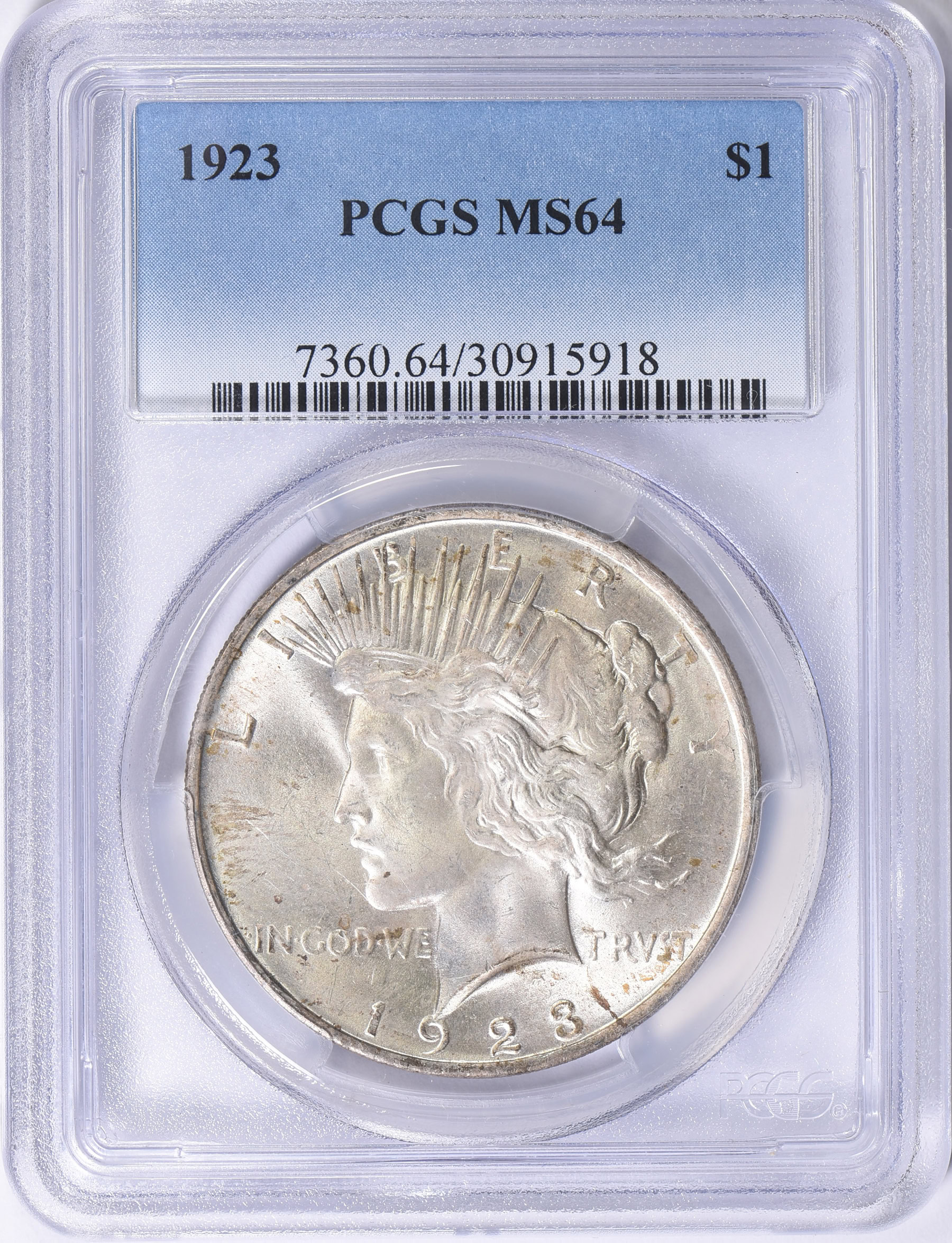 1923 Peace Silver Dollar PCGS MS-64 (Item 1686218) | GreatCollections Coin Auctions