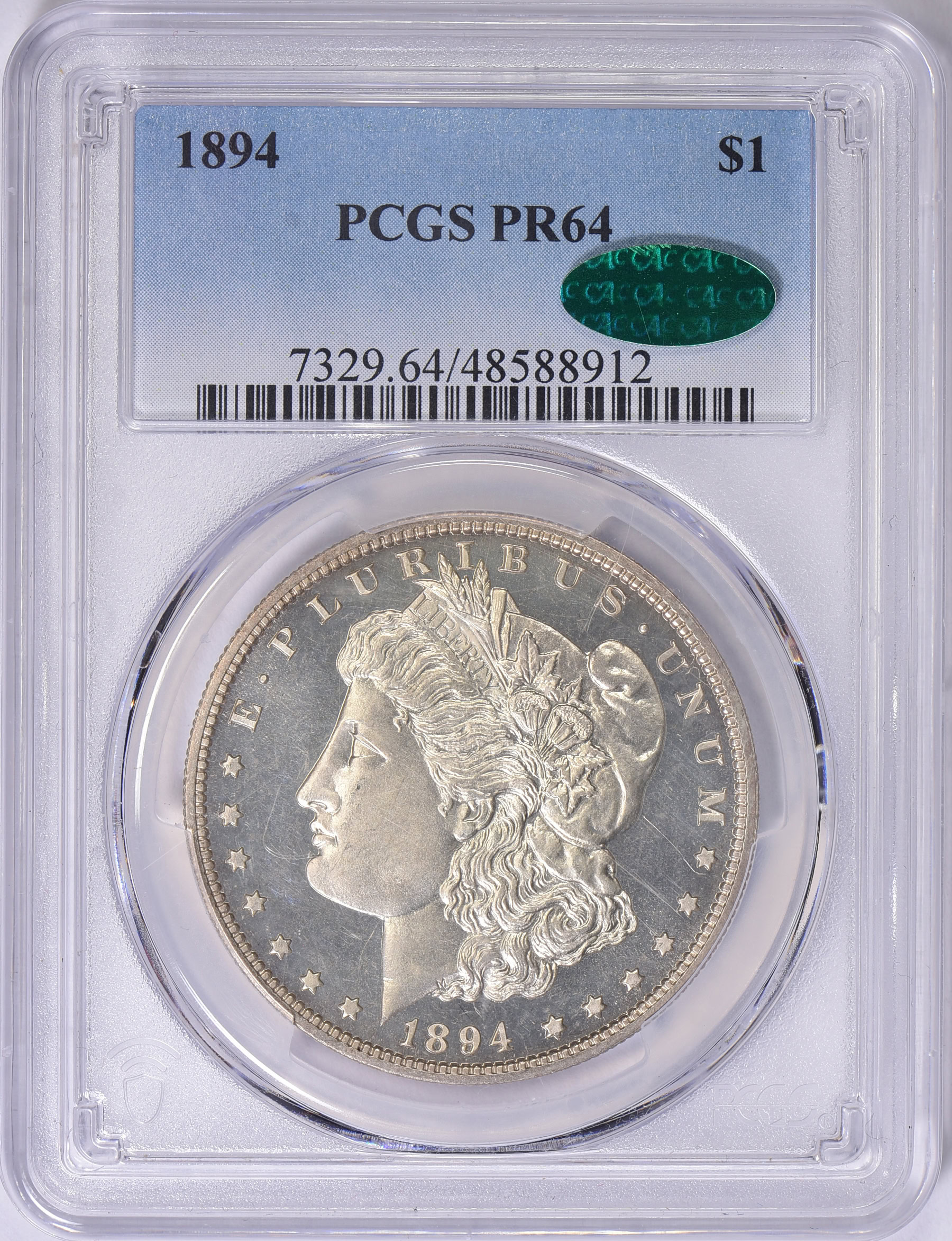 1894 Morgan Silver Dollar PCGS Proof-64 (CAC Green) (Item 1686322) | GreatCollections Coin Auctions