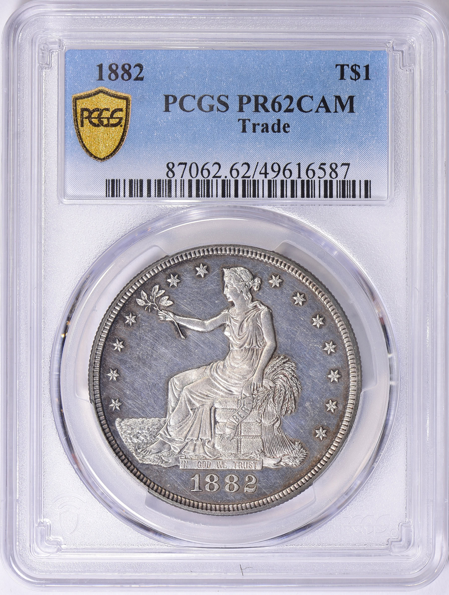 1882 Trade Silver Dollar PCGS Proof-62 CAMEO (Item 1686515 ...