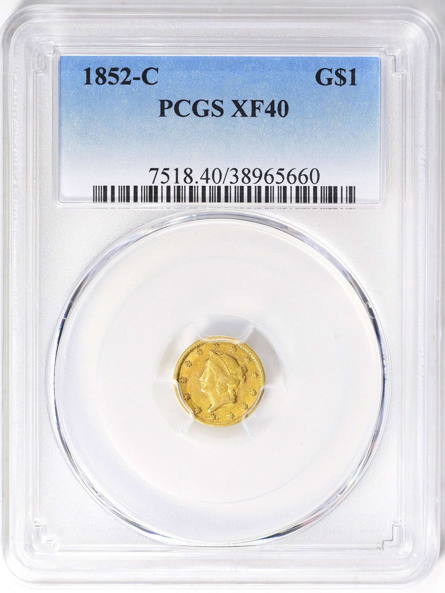 1852-C Liberty Gold Dollar PCGS XF-40 (Item 1686605) | GreatCollections Coin Auctions