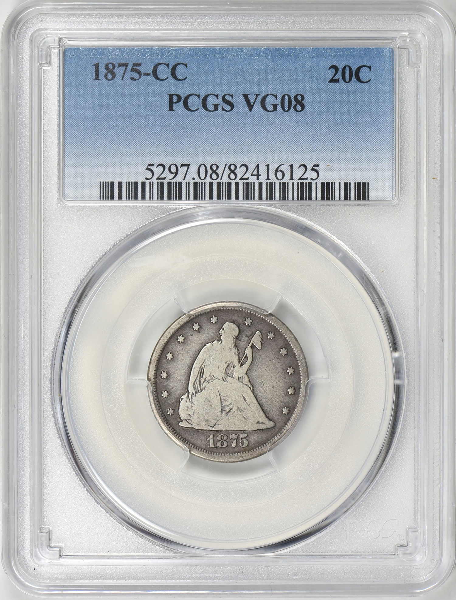 1875-CC Twenty-Cent Piece PCGS VG-08 (Item 1686610) | GreatCollections Coin Auctions