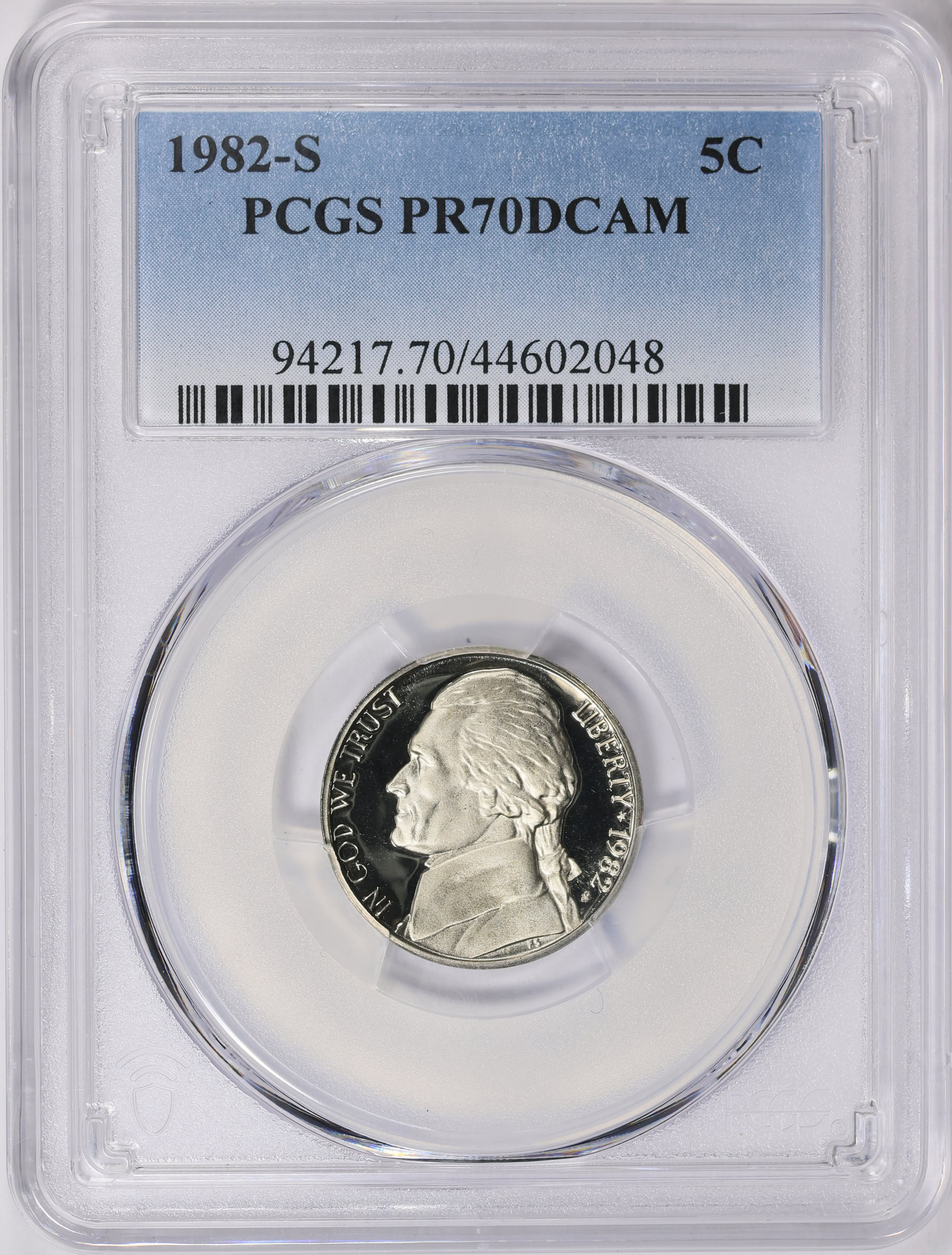 1982-S Jefferson Nickel PCGS Proof-70 DCAM (Item 1686696 ...