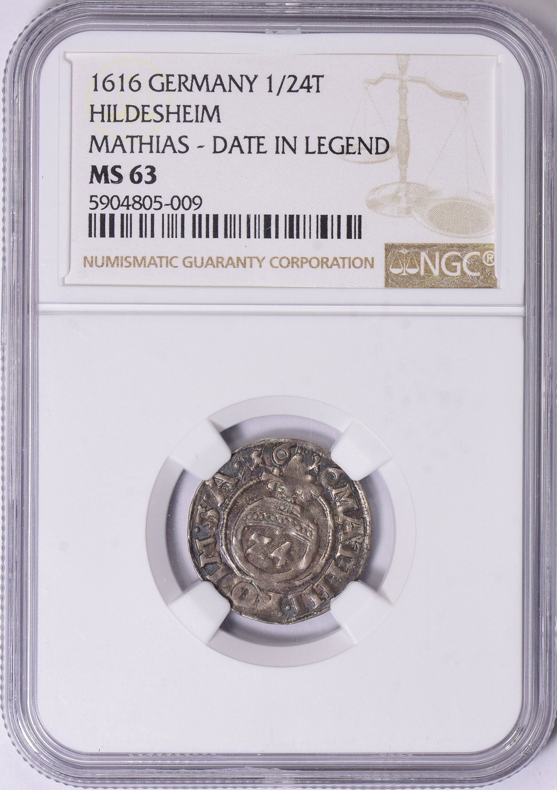 Germany - Hildesheim 1616-(d) Silver 1/24 Thaler (Reichsgroschen) Date ...