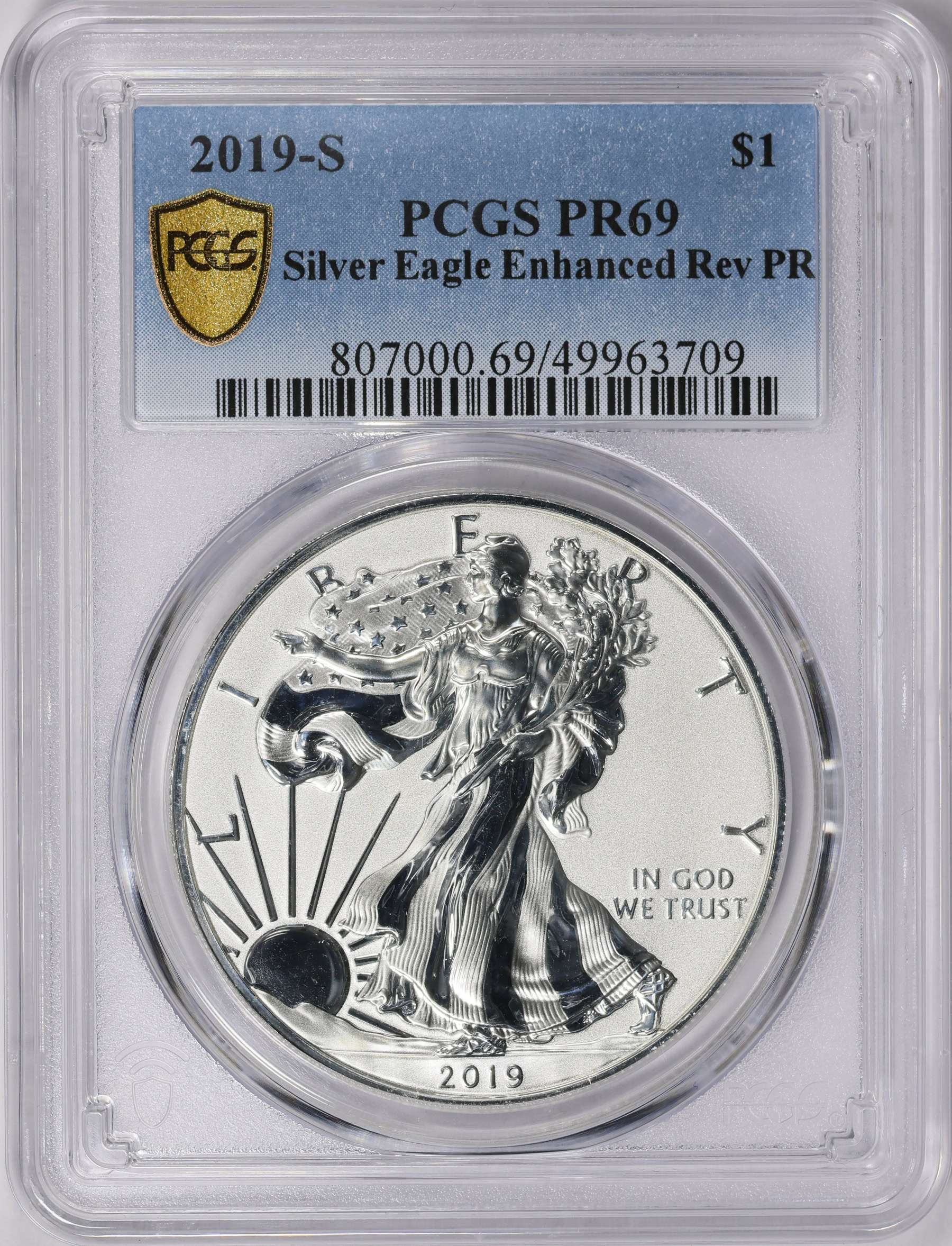 2019-S $1 Silver Eagle Enhanced Reverse Proof PCGS Proof-69 (Item ...