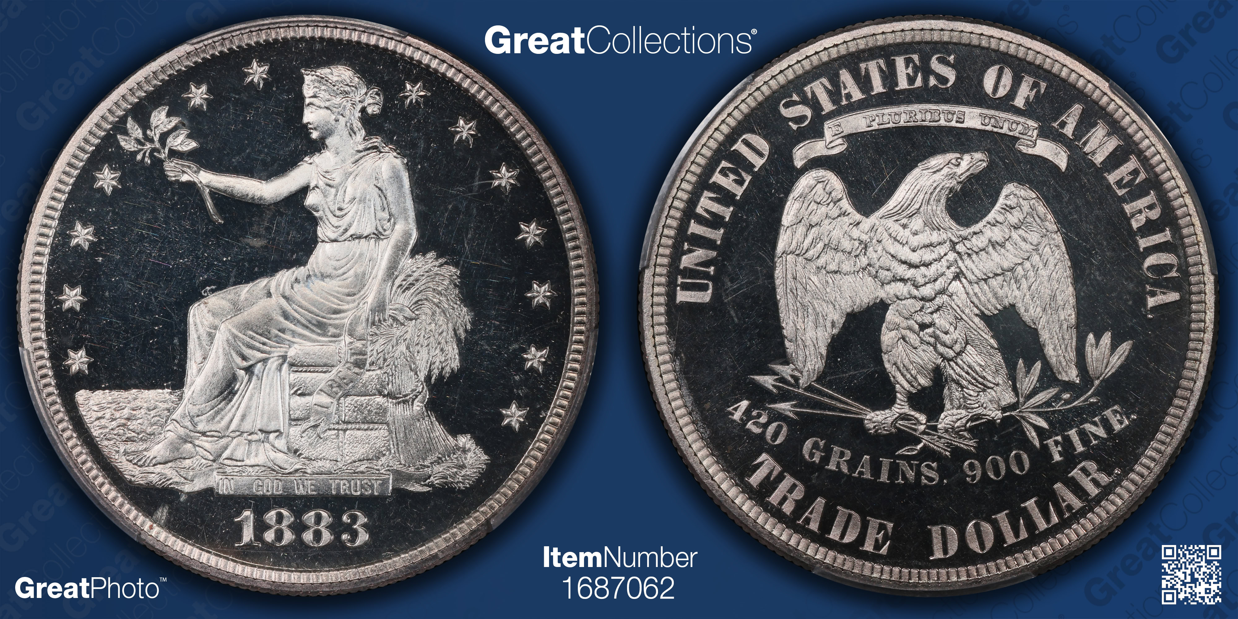 1883 Trade Silver Dollar PCGS Proof-66 DCAM (Item 1687062 ...